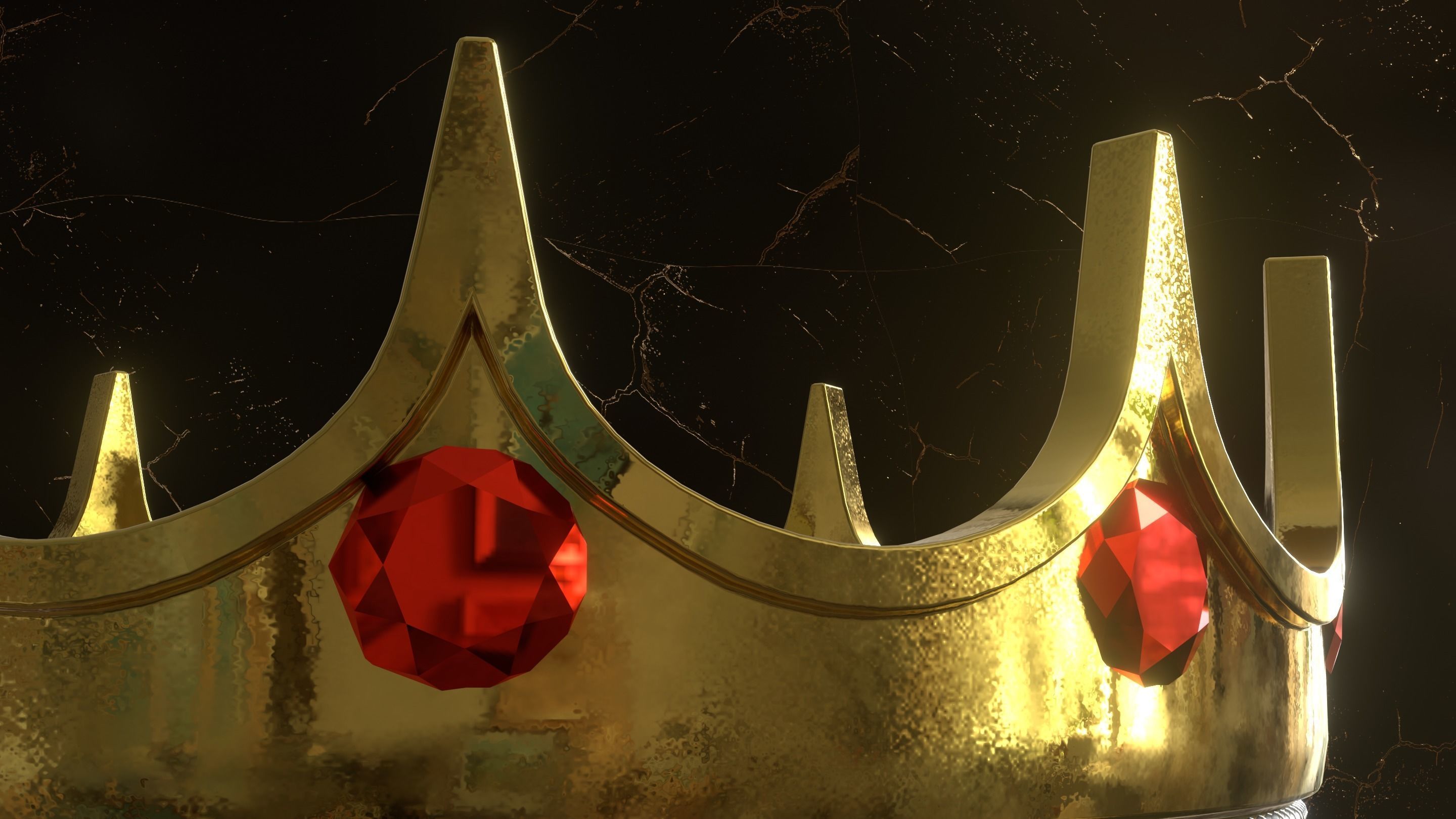 Gold Ruby Crown 3D model | CGTrader