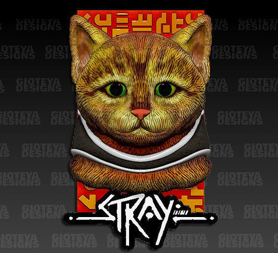 Stray cat sticker 3D model | CGTrader