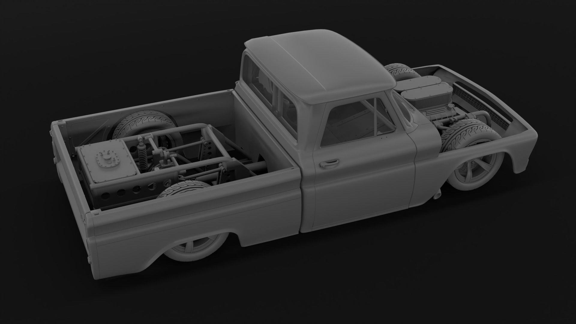1966 CHEVROLET C10 CUSTOM TRANS KIT 3D model 3D printable | CGTrader