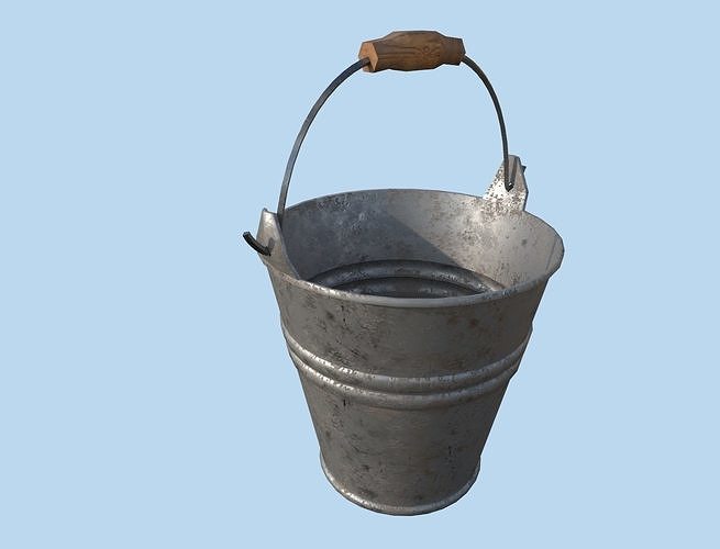 3D model Metal Bucket - Farm tools collection - Ar-Vr ready PBR VR / AR ...