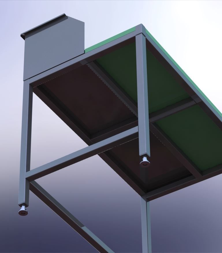 Stainless Steel Industrial Table for Gastronomy Production 3D model ...