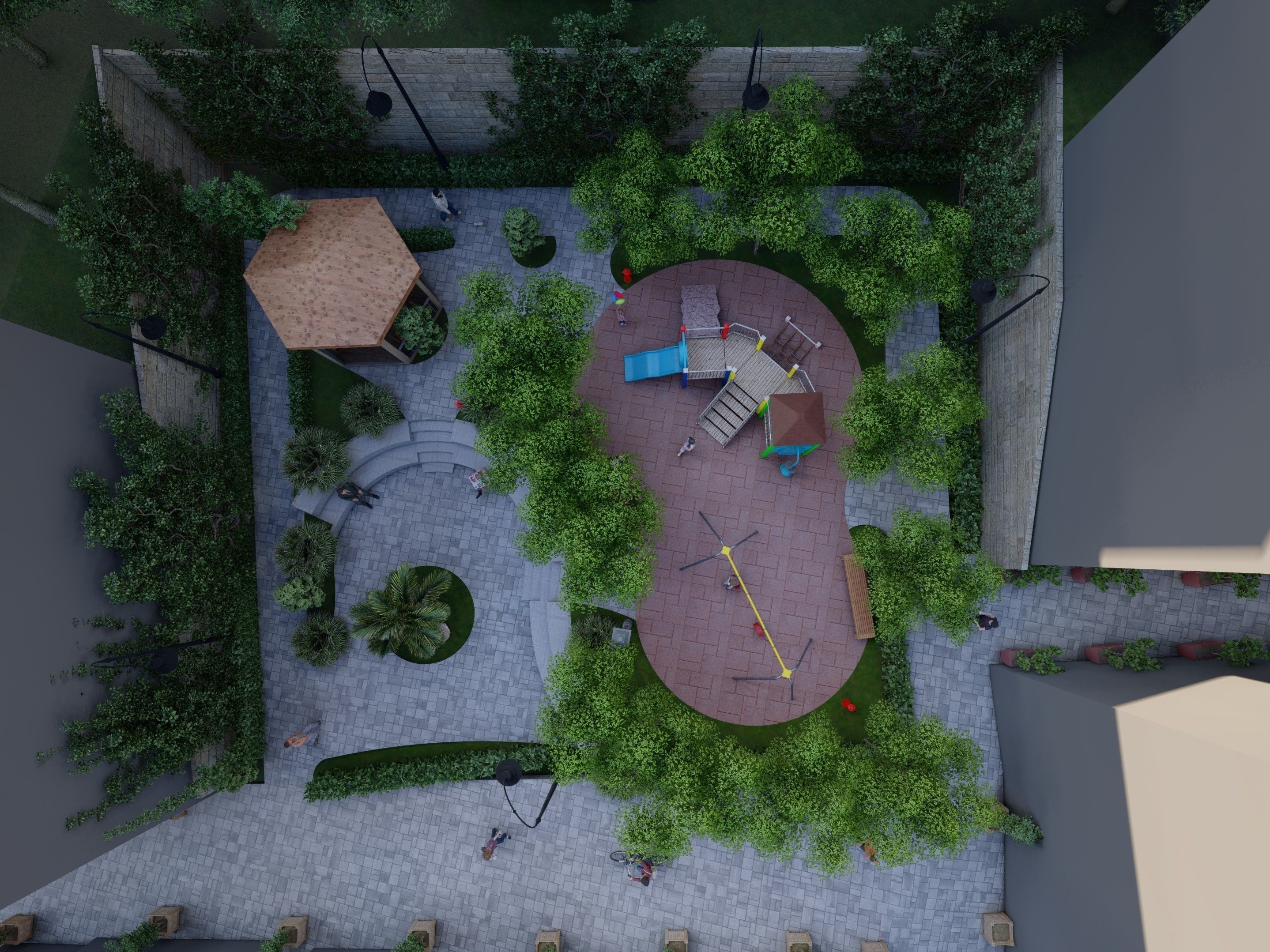 Recreational Area and Park Model In An Old Neighborhood 3D model | CGTrader