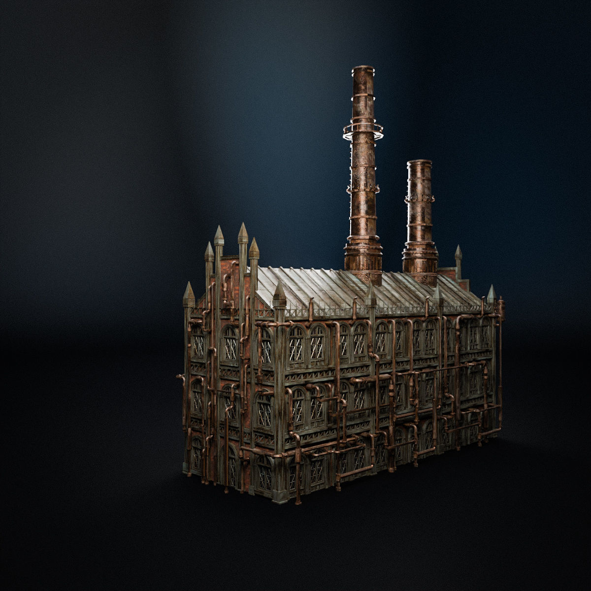 3D model STEAMPUNK INDUSTRIAL BUILDING 4 VR / AR / low-poly | CGTrader