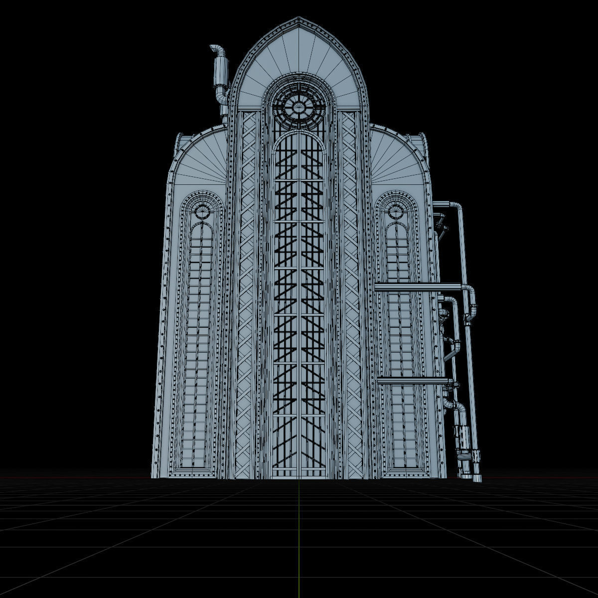 3D model STEAMPUNK INDUSTRIAL BUILDING 9 VR / AR / low-poly | CGTrader