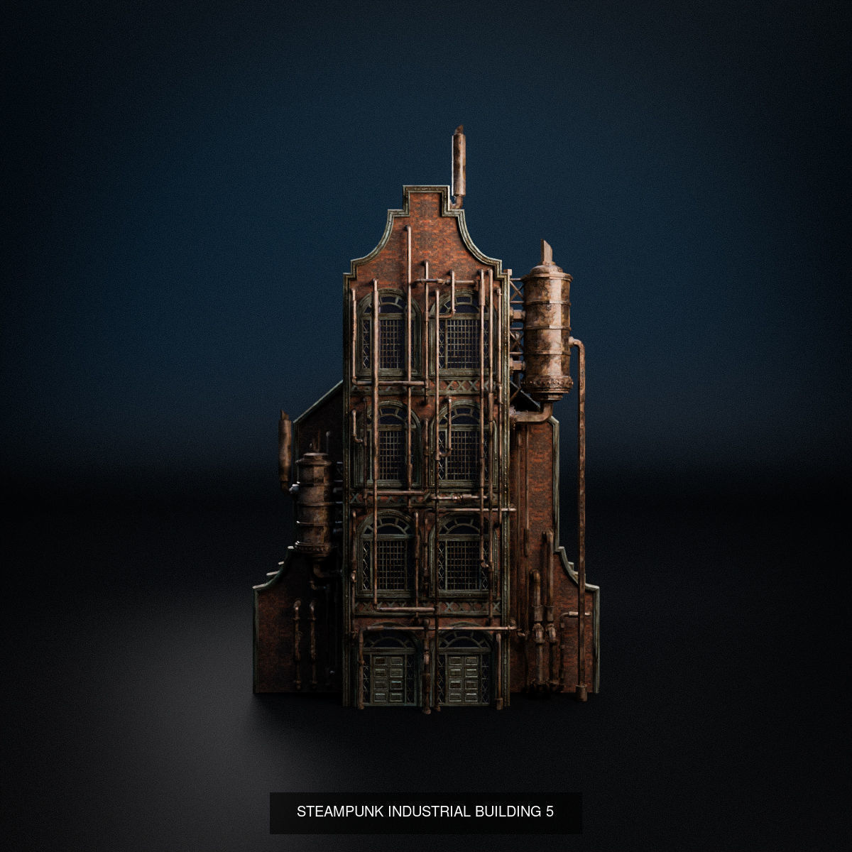 3D Model Collection STEAMPUNK INDUSTRIAL BUILDING PACK VR / AR / low ...