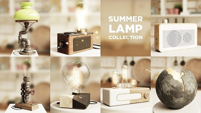 Summer Lamp Collection VR / AR / low-poly | CGTrader