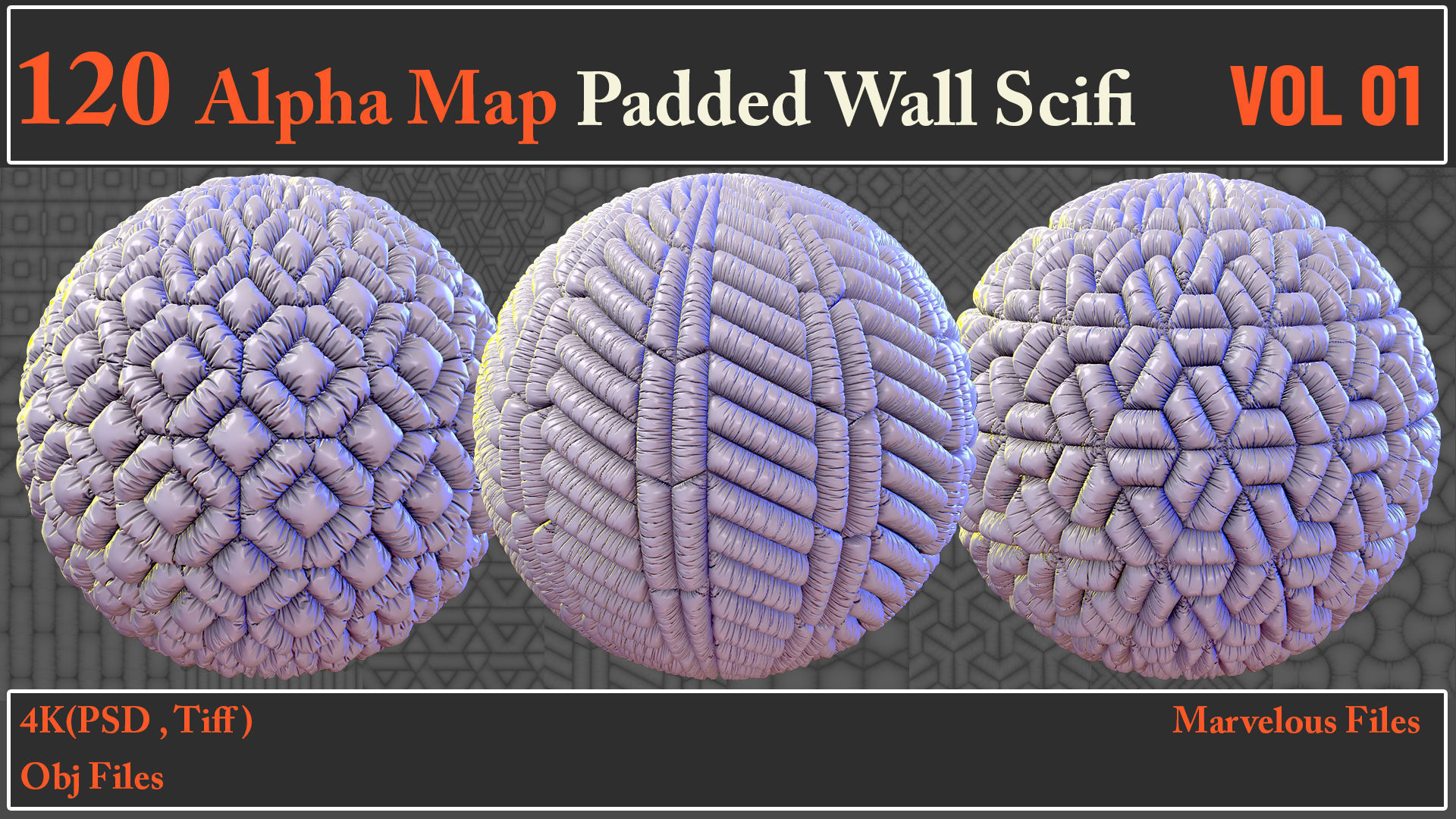 120 Alpha Maps Padded Wall SCIFI Texture | CGTrader