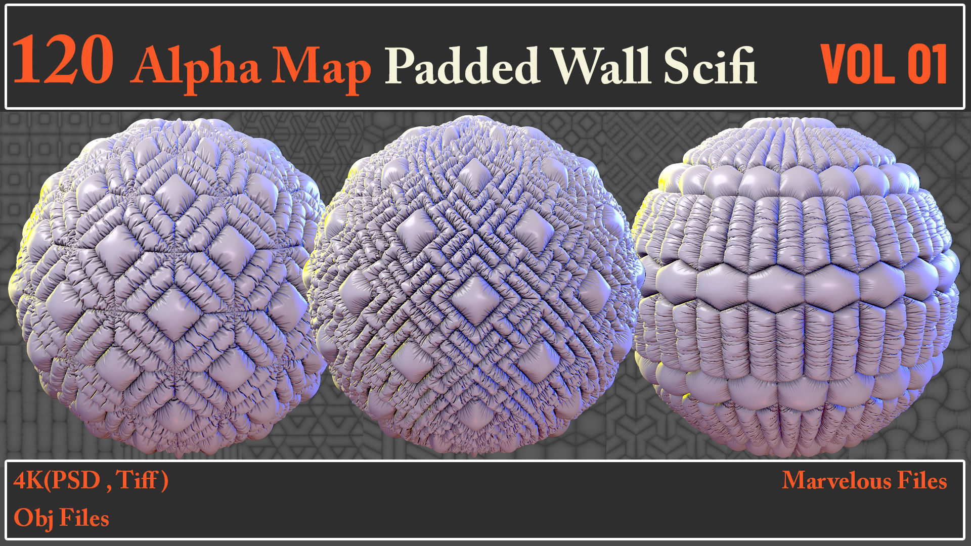 120 Alpha Maps Padded Wall SCIFI Texture | CGTrader