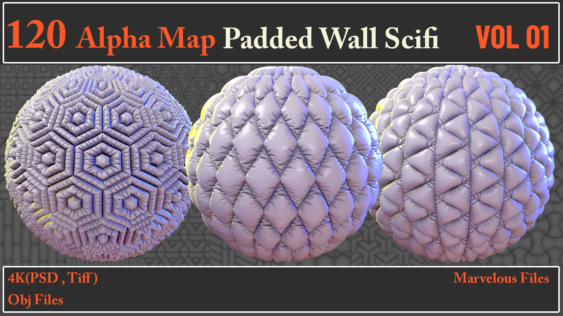 120 Alpha Maps Padded Wall SCIFI Texture | CGTrader