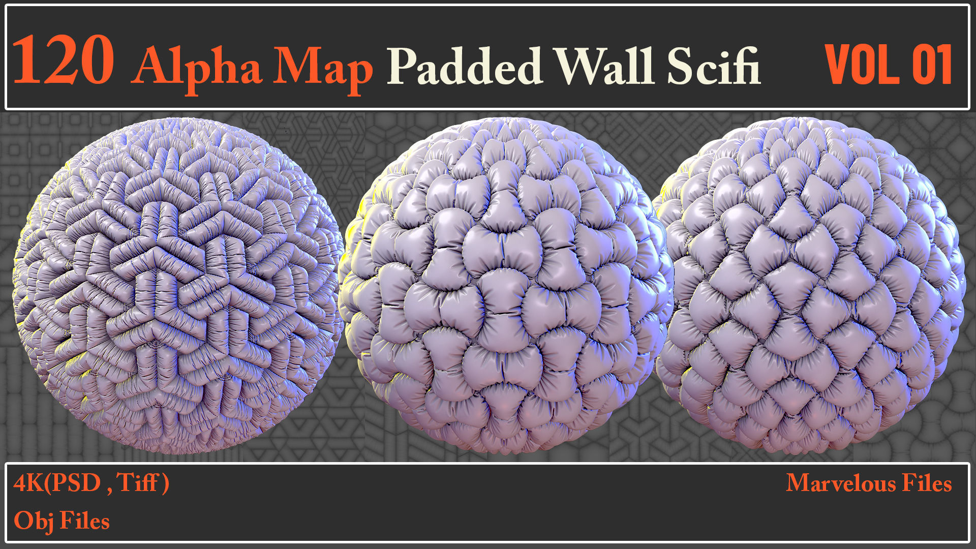 120 Alpha Maps Padded Wall SCIFI Texture | CGTrader