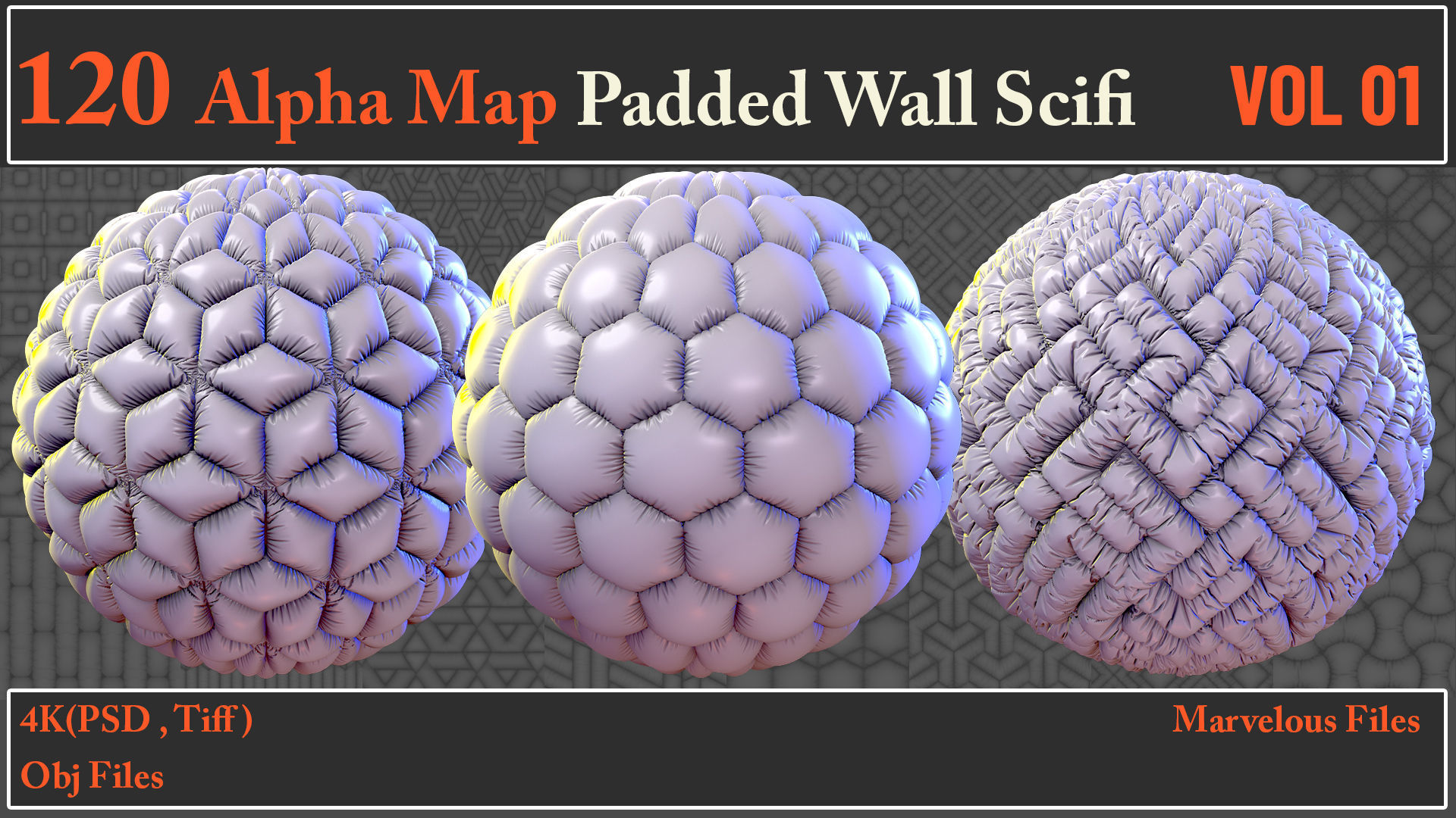 120 Alpha Maps Padded Wall SCIFI Texture | CGTrader