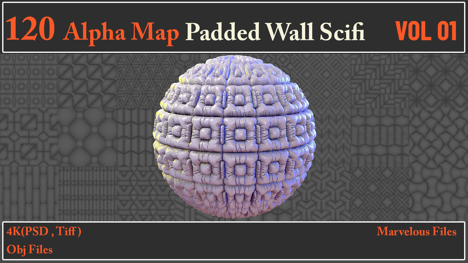 120 Alpha Maps Padded Wall SCIFI Texture | CGTrader