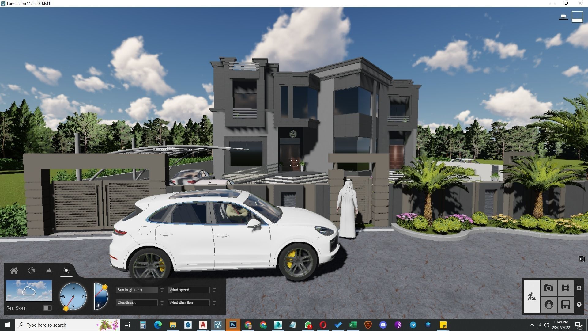 front landscape design of luxury house 3D model | CGTrader