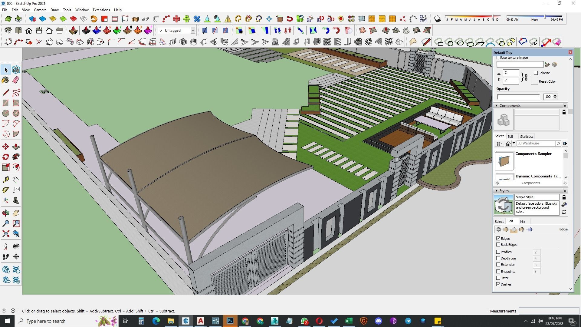 front landscape design of luxury house 3D model | CGTrader