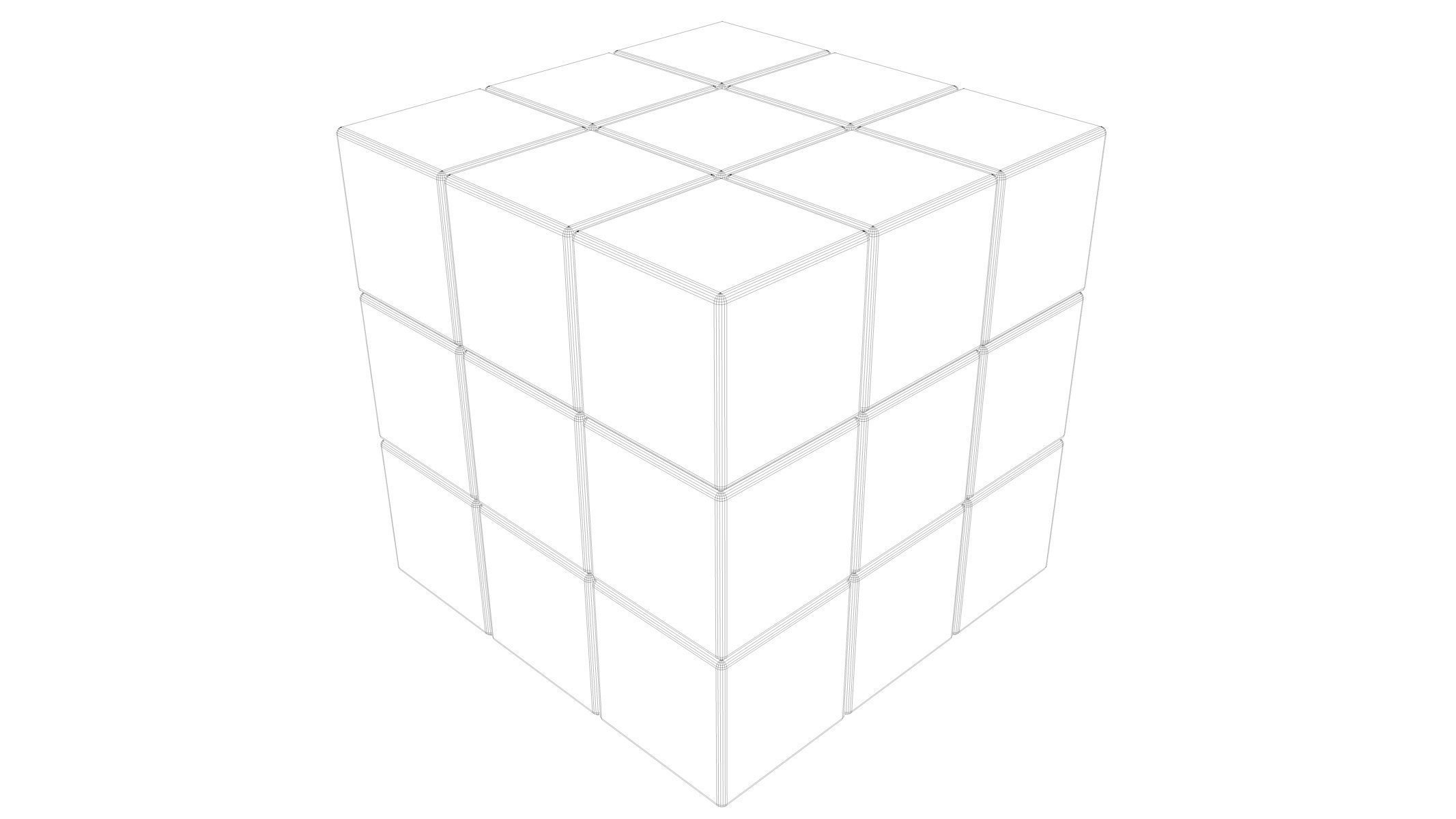 Rubik Cube social networks 3D model | CGTrader