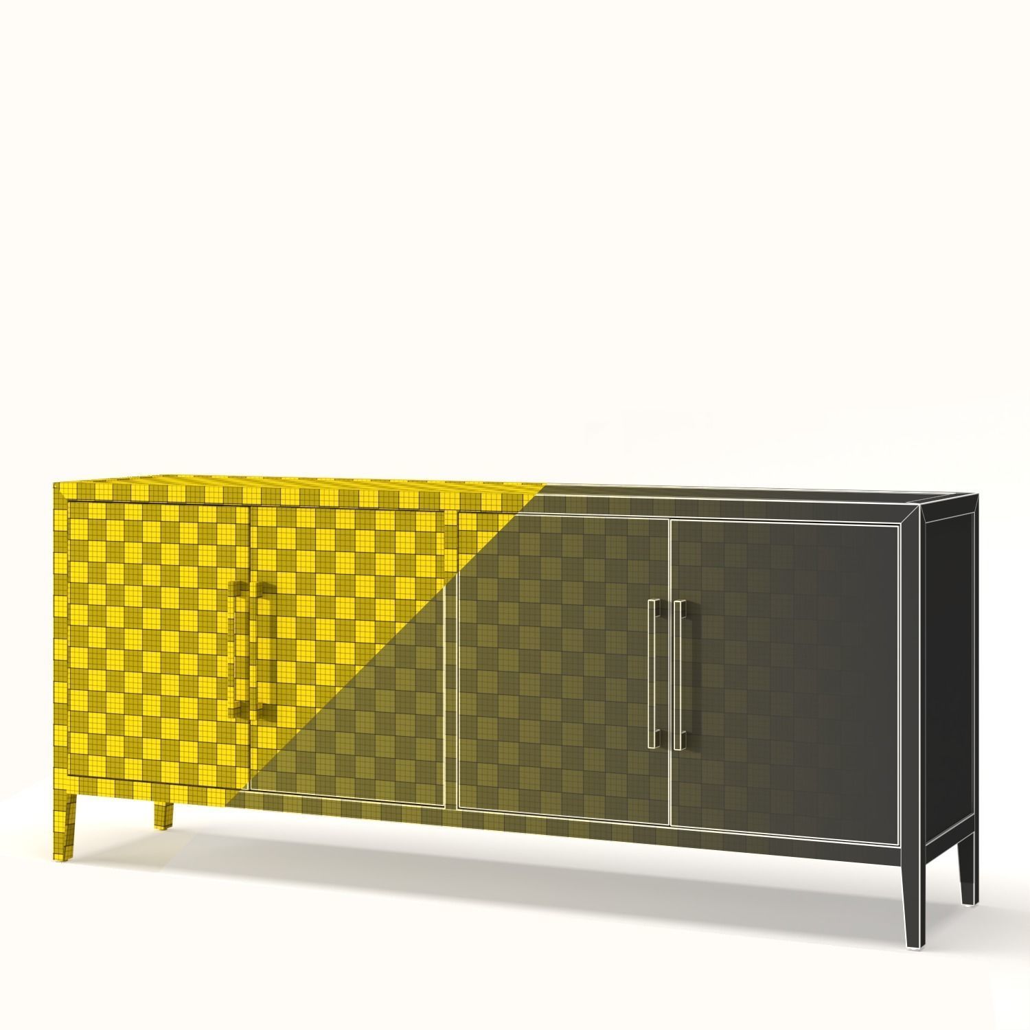RH French Contemporary 4 Door Sideboard 3D model | CGTrader