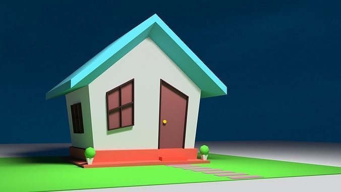 Low-Poly Cartoon House free VR / AR / low-poly 3D model | CGTrader