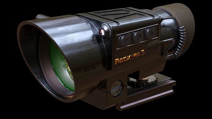Gun Scope with Laser Pointer 3D model | CGTrader