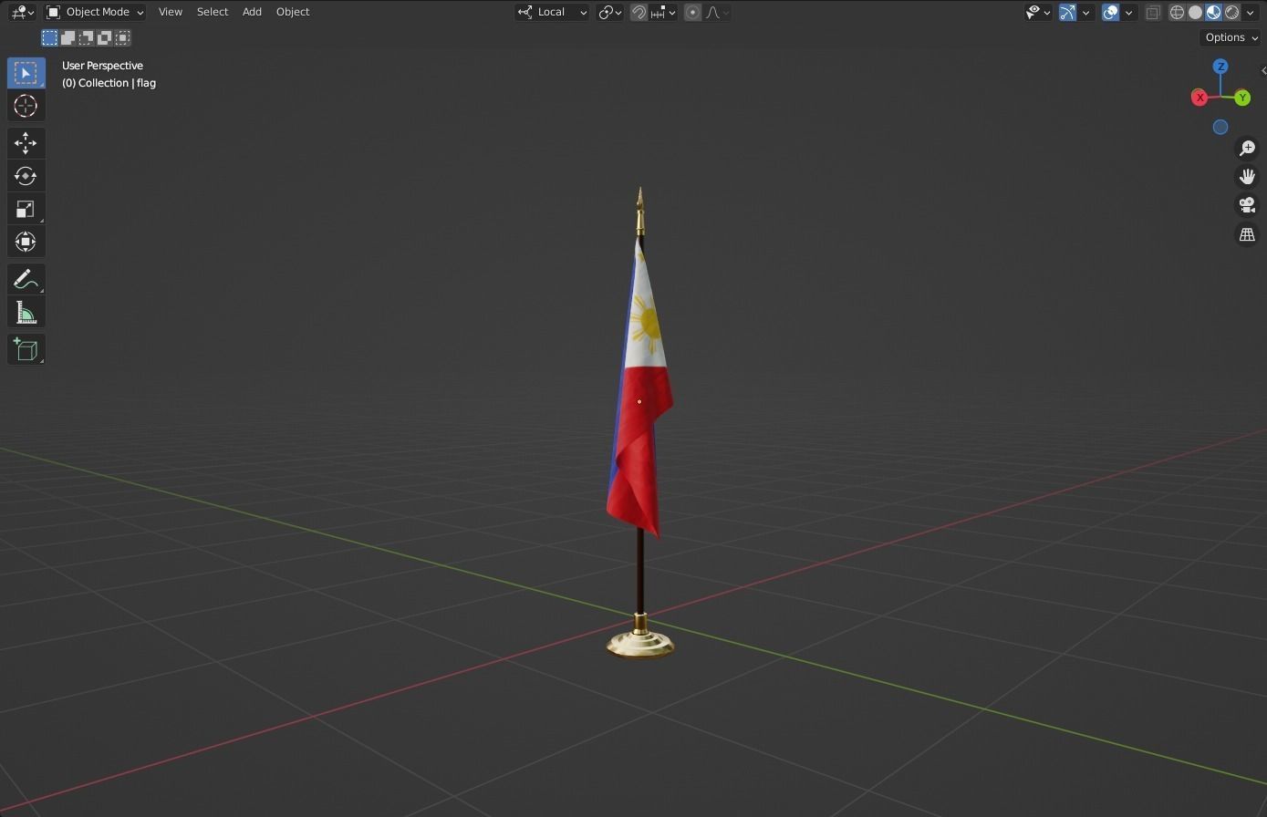 Indoor Flagpole 3D model | CGTrader
