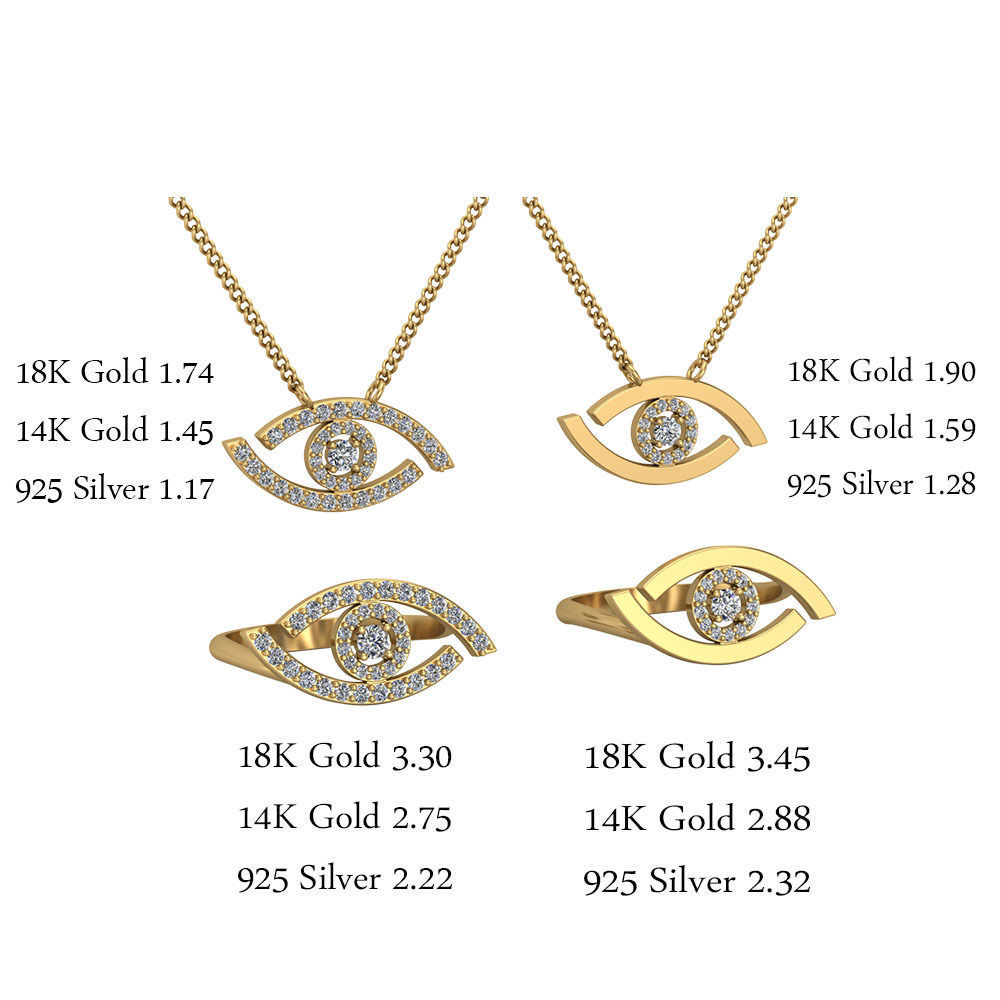 Messika lucky eye ring and pendant collection 3D model 3D printable ...