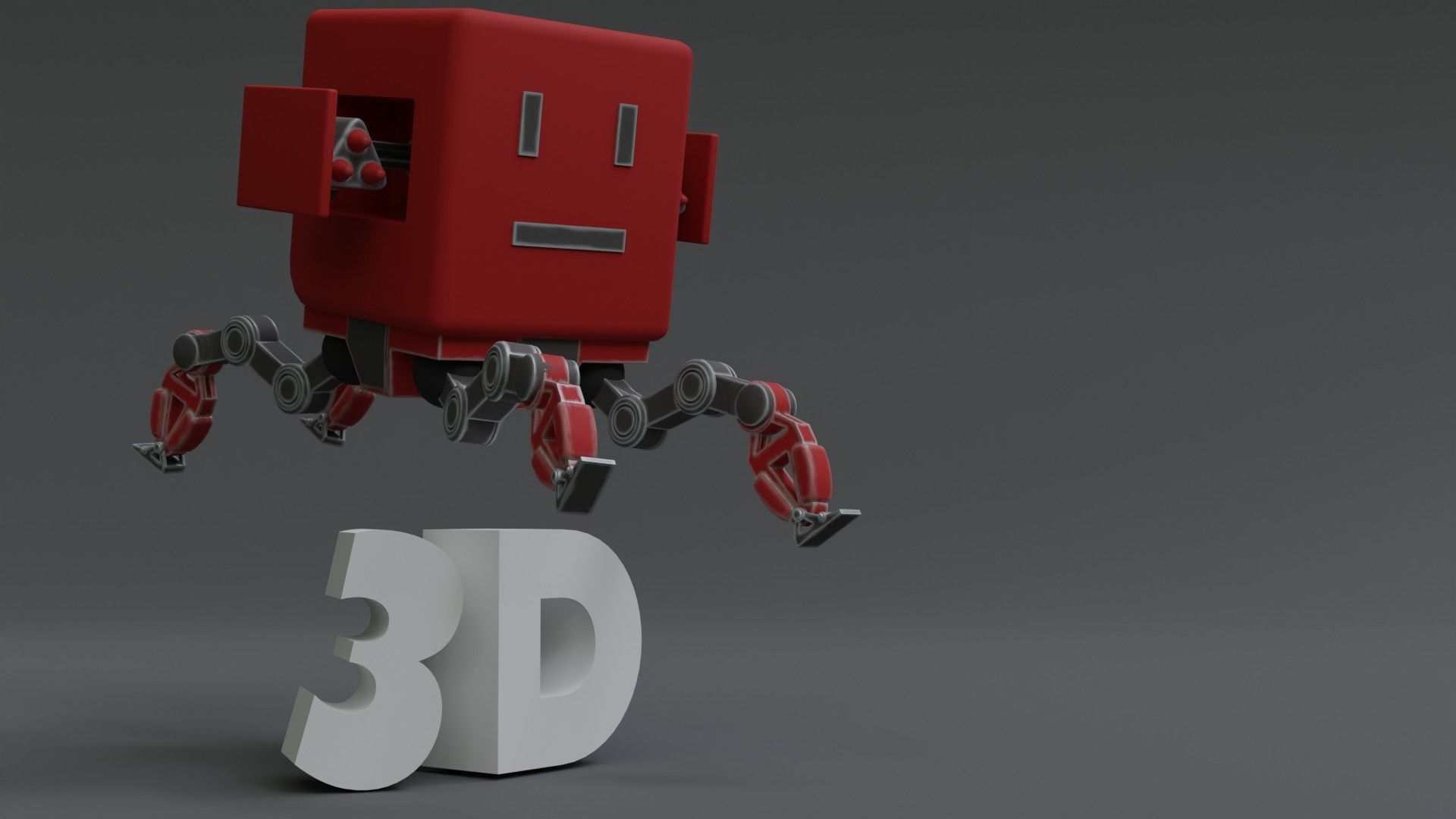 3D model A little red robot VR / AR / low-poly | CGTrader