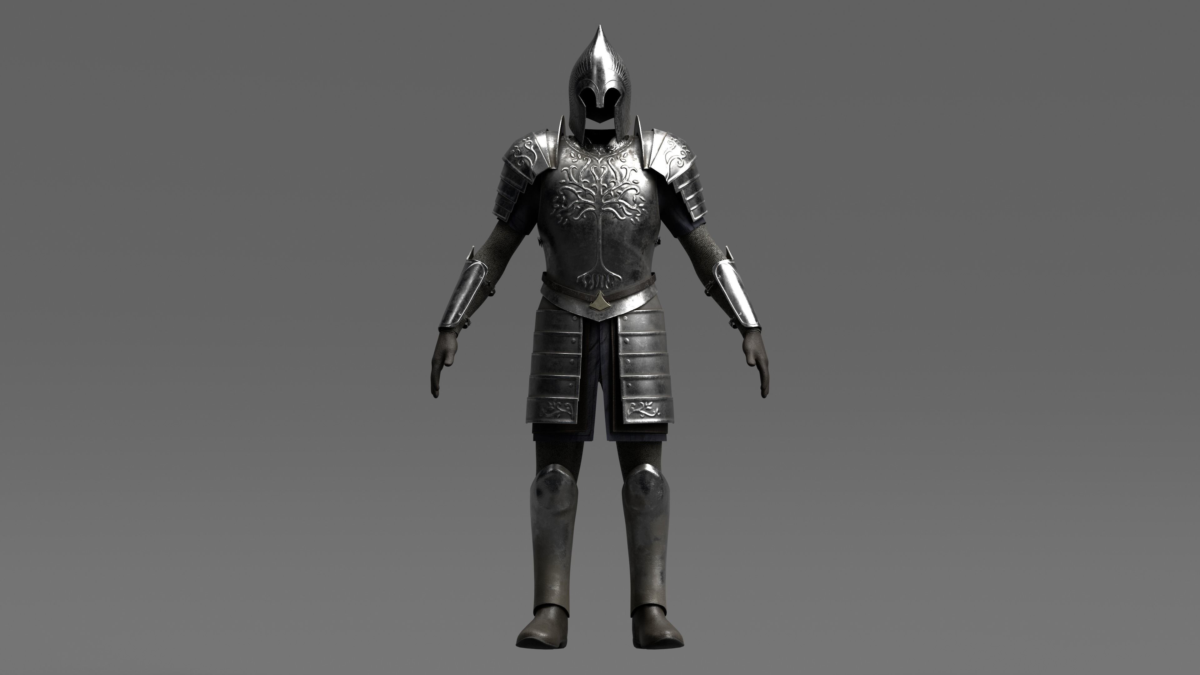 3D model Gondor Soldier Armor - The Lord of the Rings VR / AR / low ...