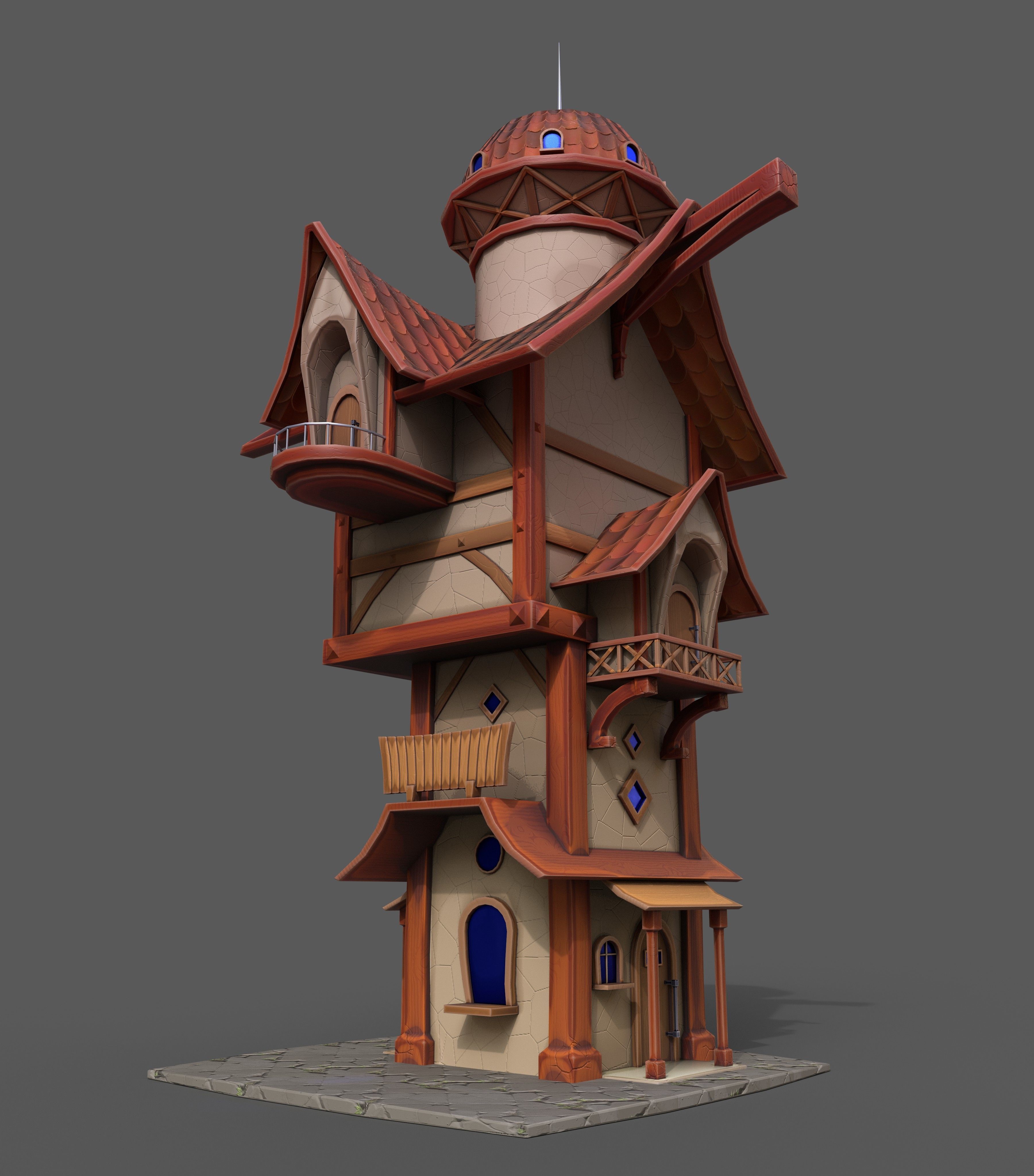 3D model STYLIZED BUILDINGS VOL2 VR / AR / low-poly | CGTrader