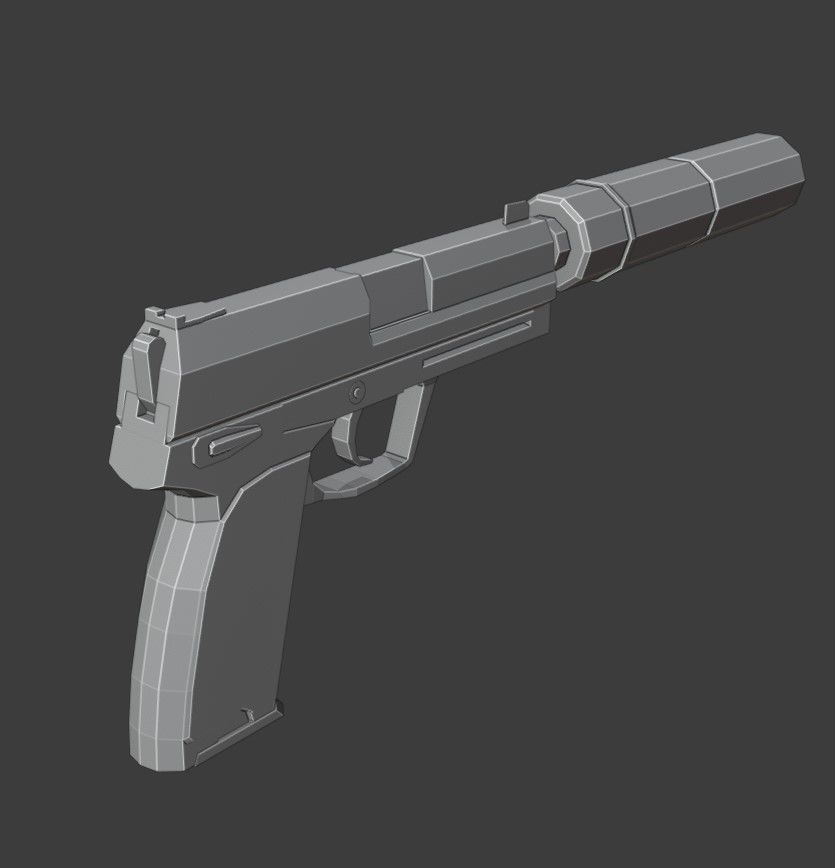 3D model USP-S Low Poly gun VR / AR / low-poly | CGTrader