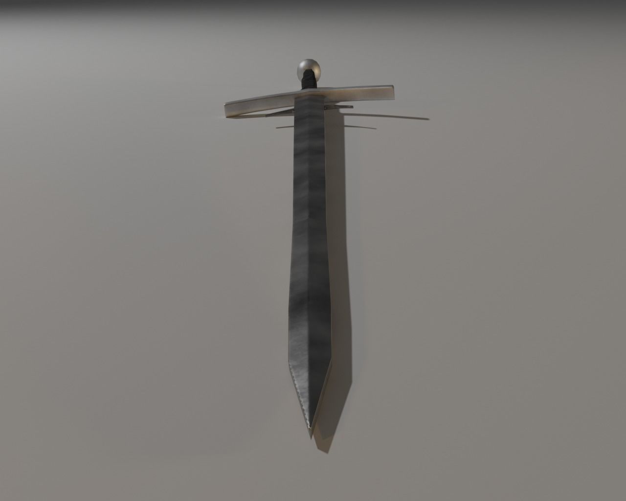 3D model Two-handed sword tswaihender and shield lowpoly 3d model VR ...