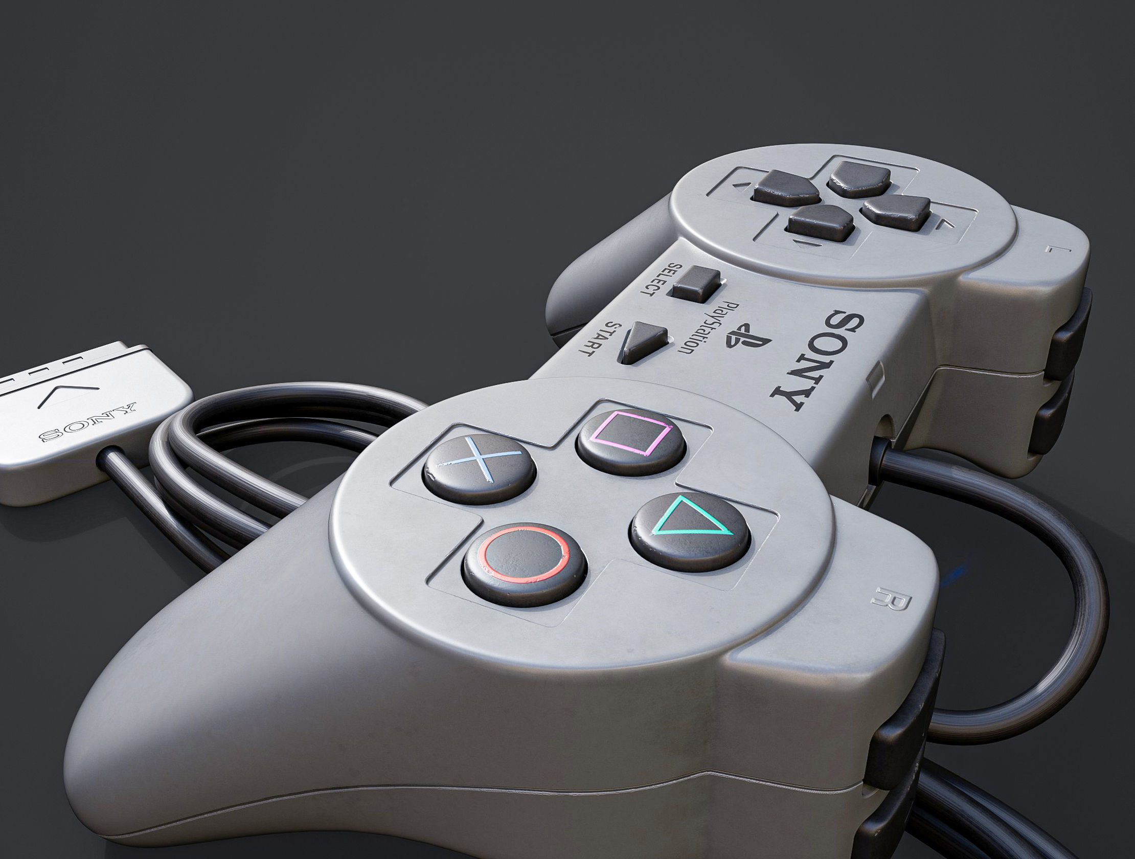 SCPH-1010 Vintage Sony PlayStation Controller 3D model | CGTrader