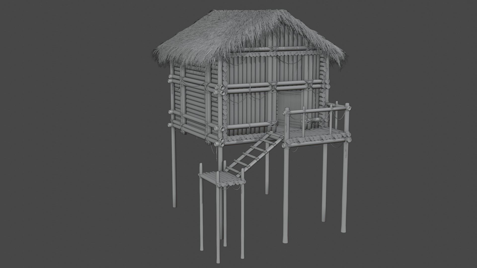 Bamboo House 3D model | CGTrader