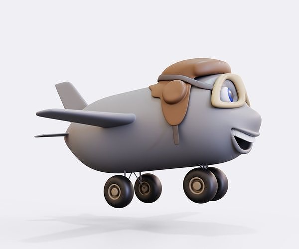3D model Toon airplane with eyes VR / AR / low-poly | CGTrader