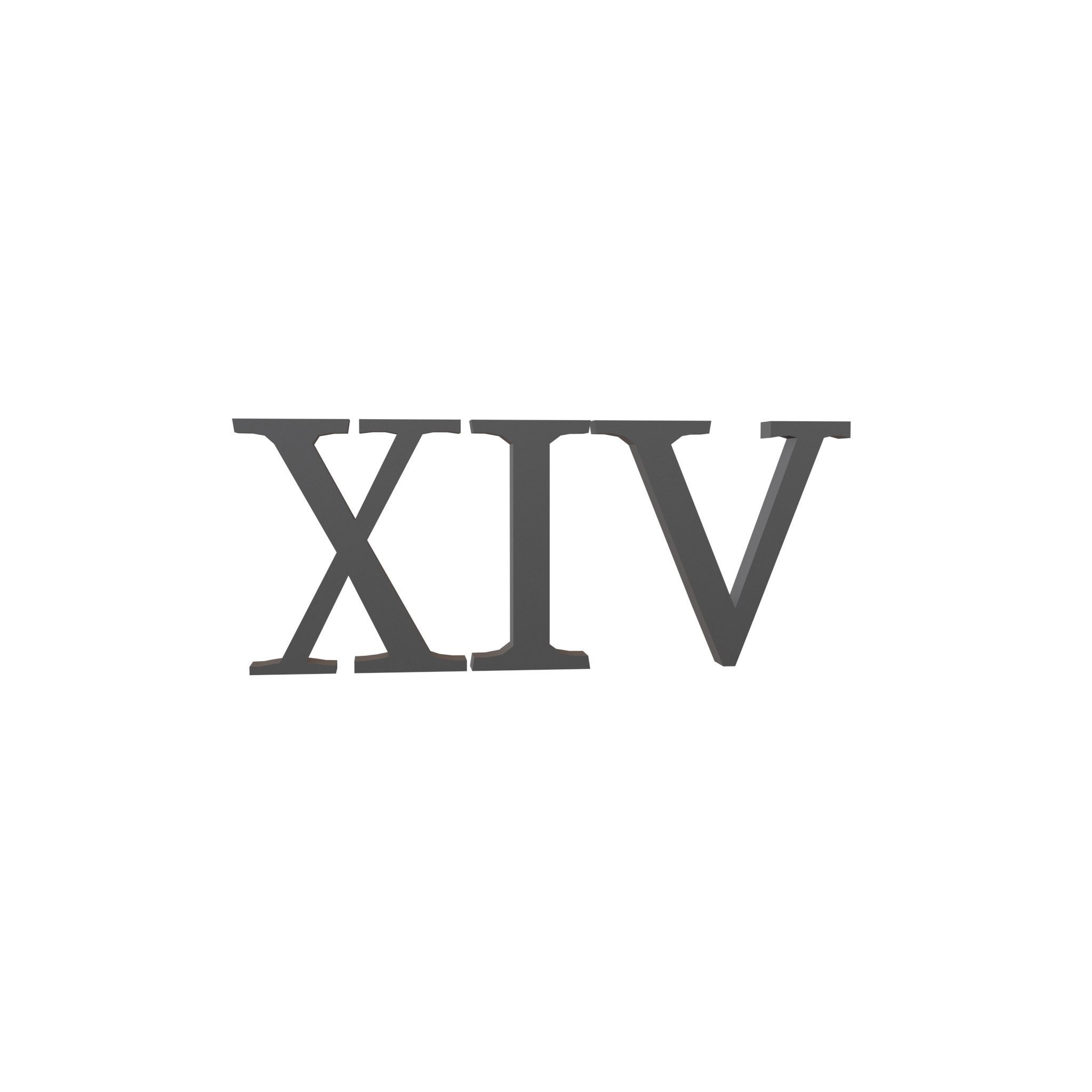 3D model Roman Numerals 14 v1 001 VR / AR / low-poly | CGTrader