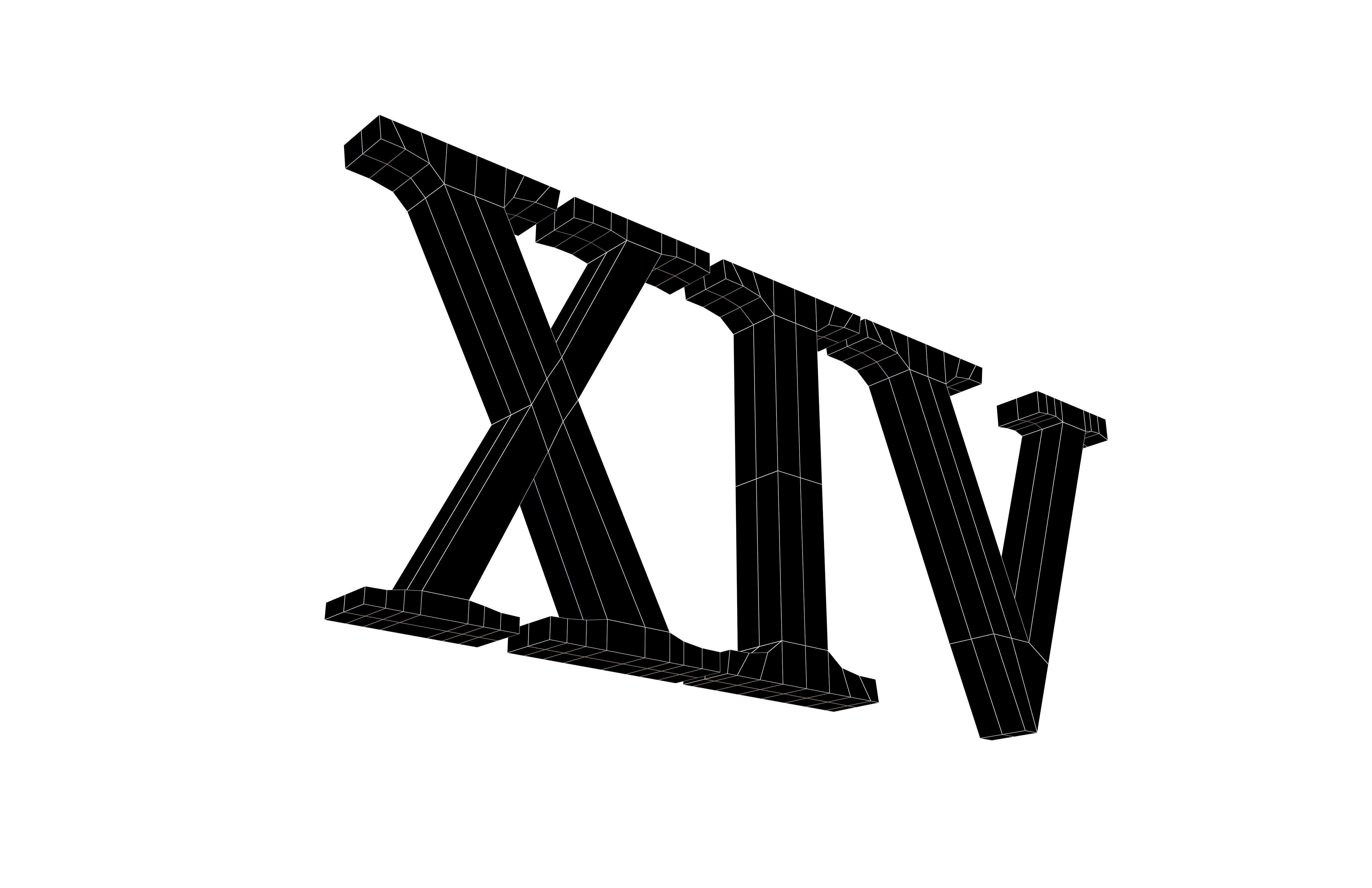 3D model Roman Numerals 14 v1 001 VR / AR / low-poly | CGTrader