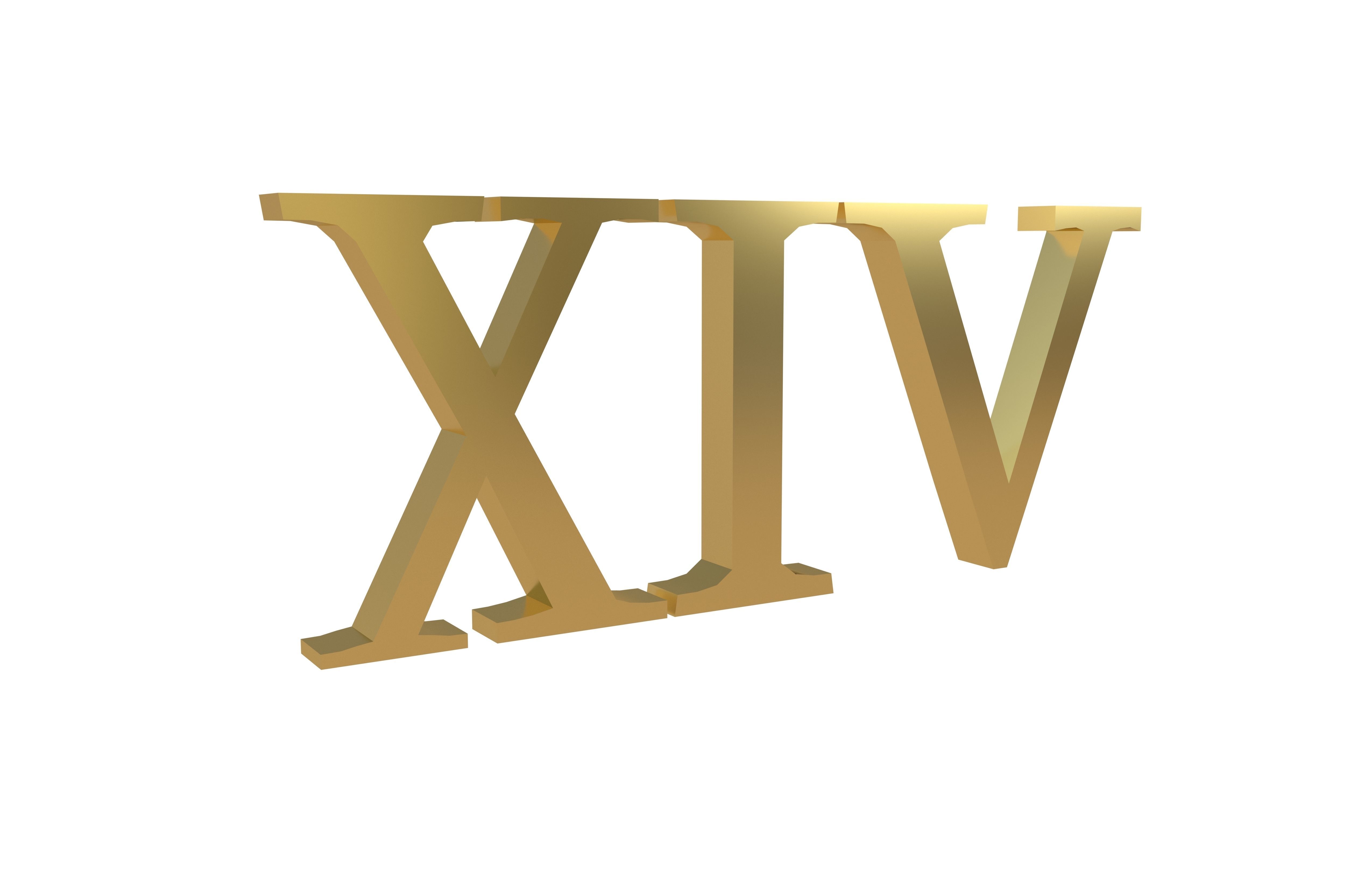 3D model Roman Numerals 14 v1 002 VR / AR / low-poly | CGTrader