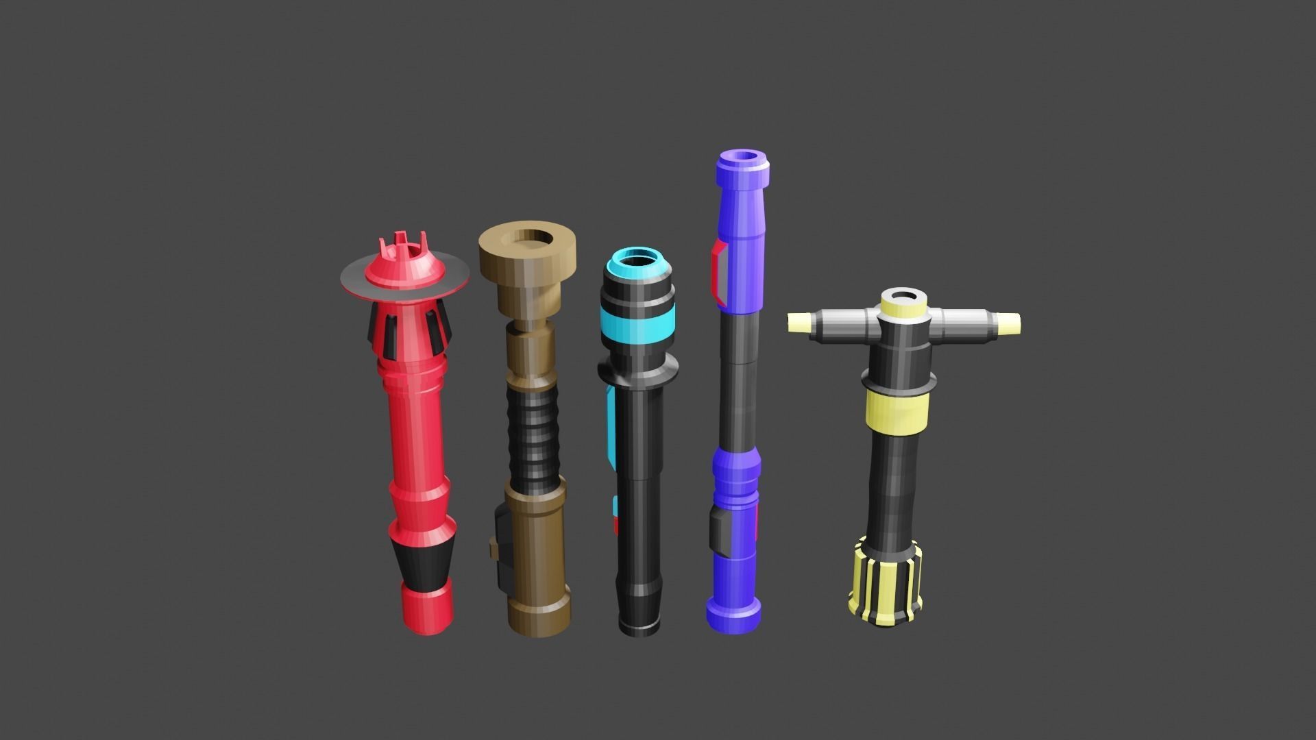 Lightsaber hilts 3D model | CGTrader