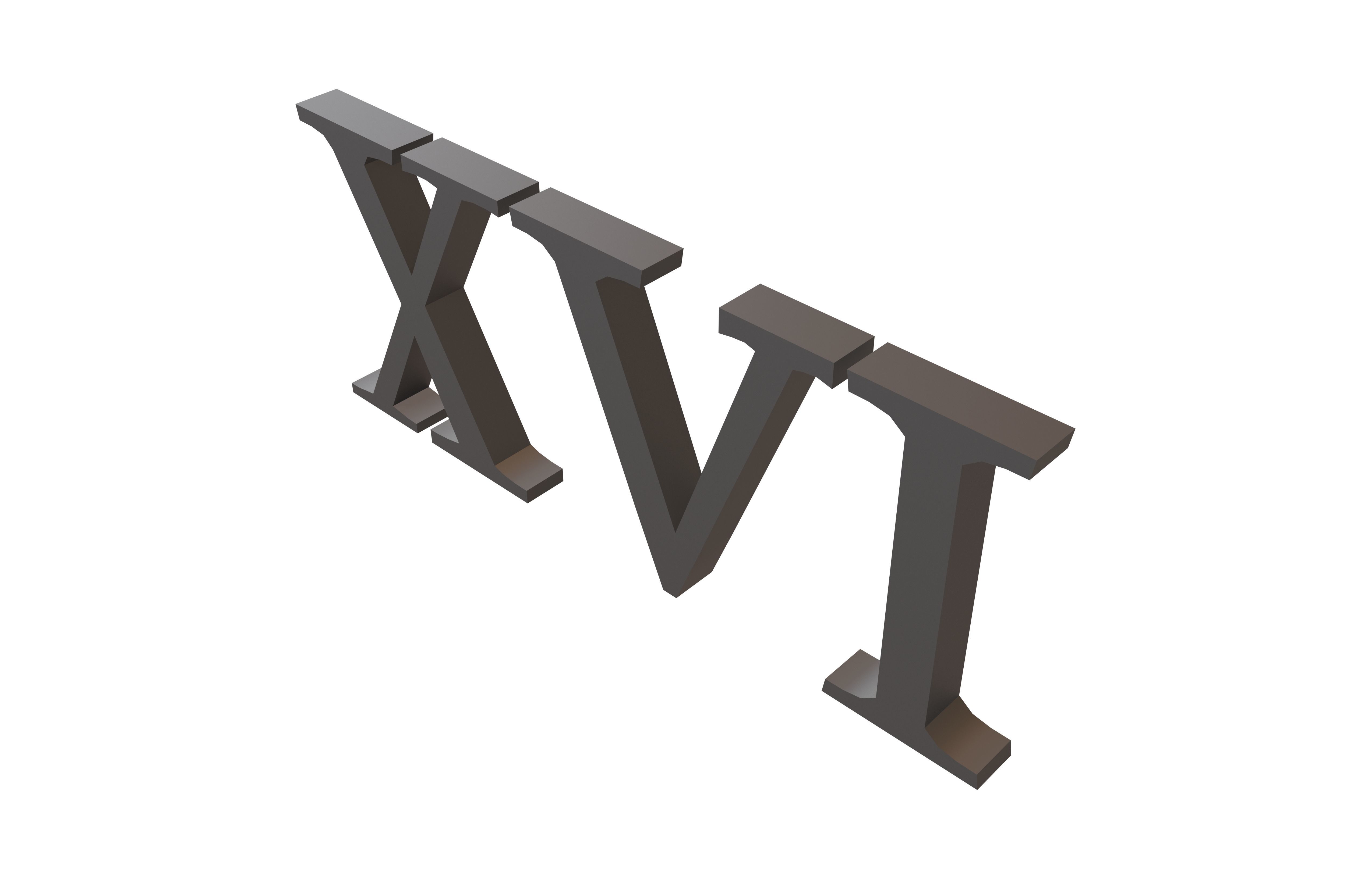 3D model Roman Numerals 16 v1 001 VR / AR / low-poly | CGTrader