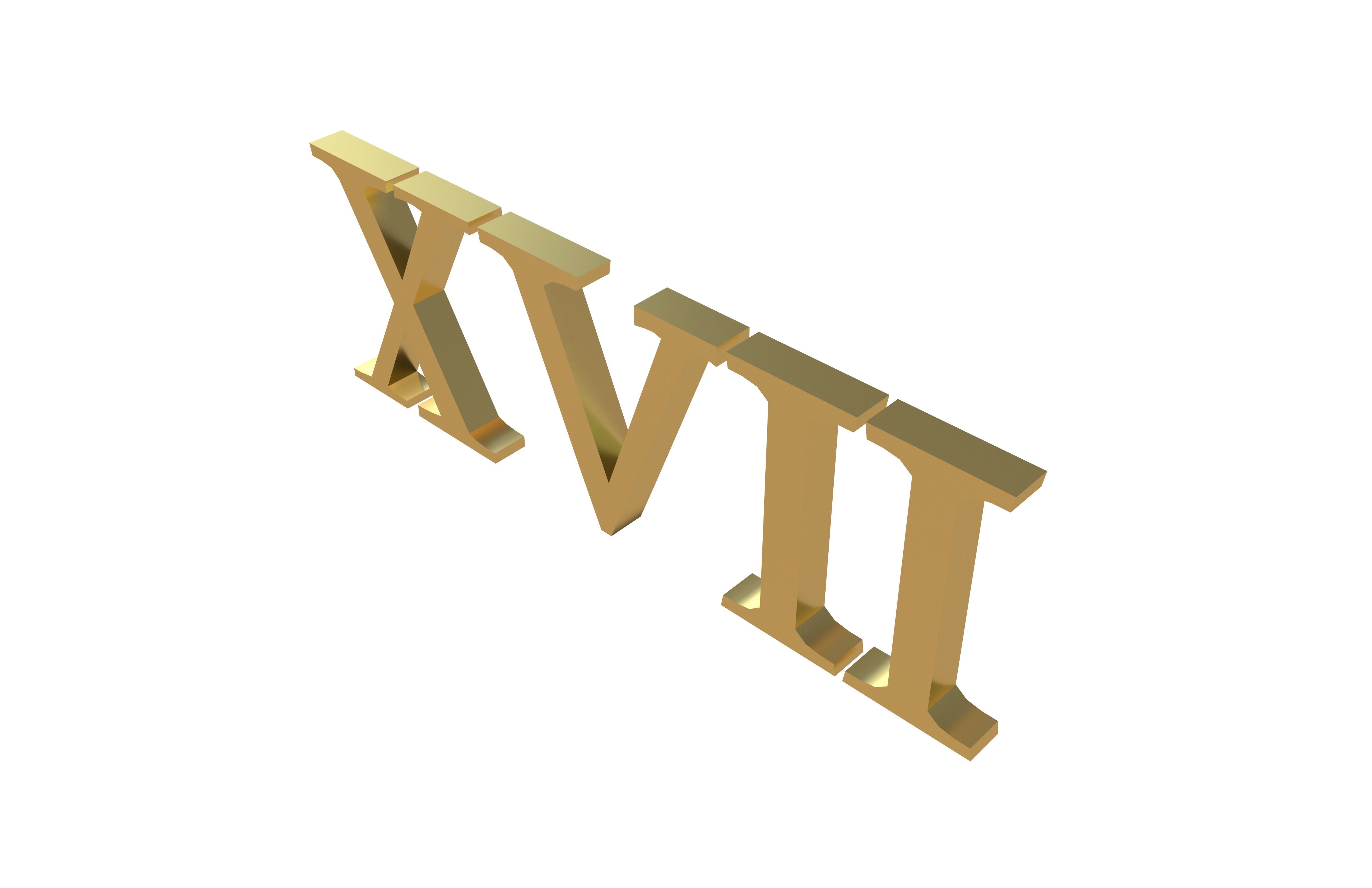 3D model Roman Numerals 17 v1 002 VR / AR / low-poly | CGTrader
