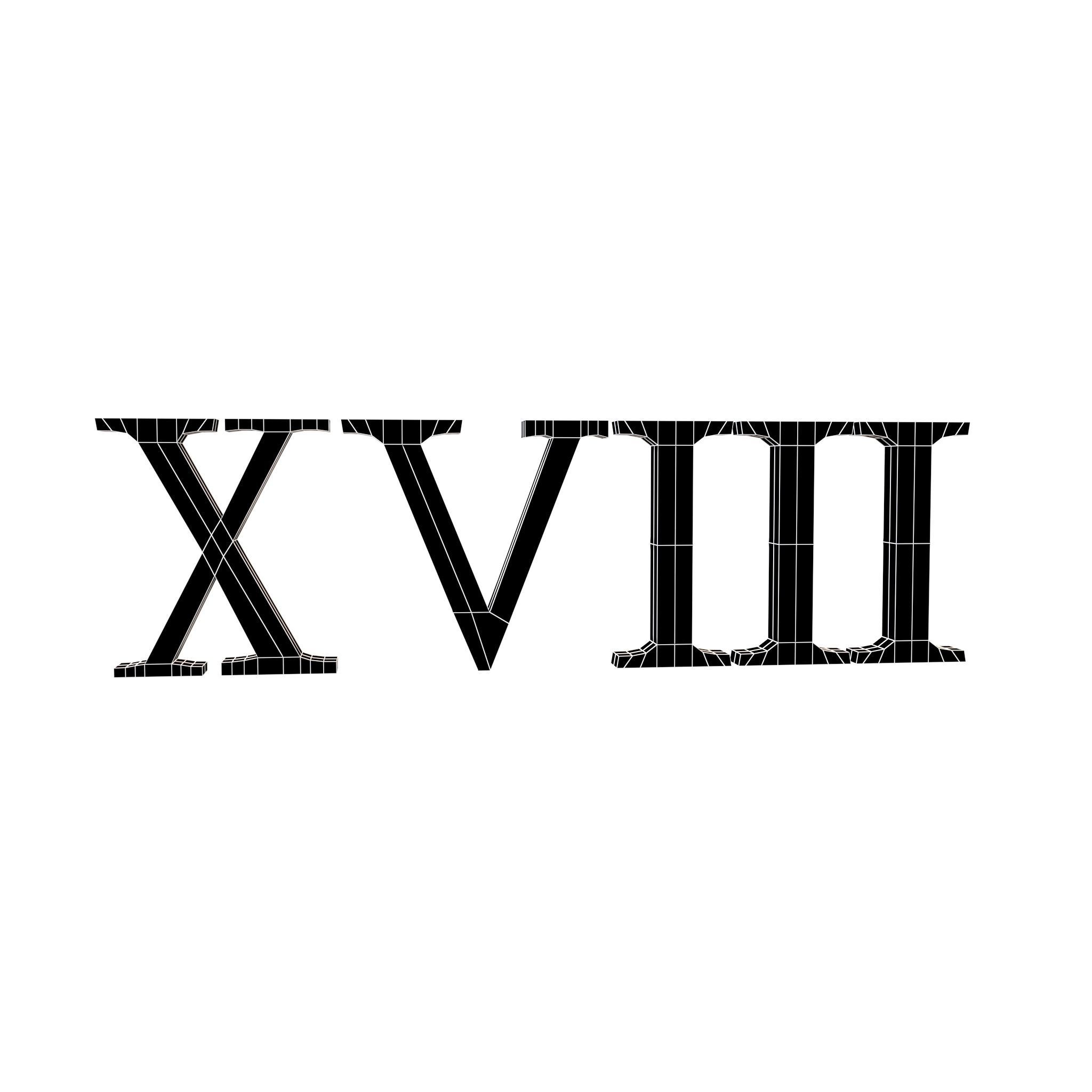 3D model Roman Numerals 18 v1 001 VR / AR / low-poly | CGTrader