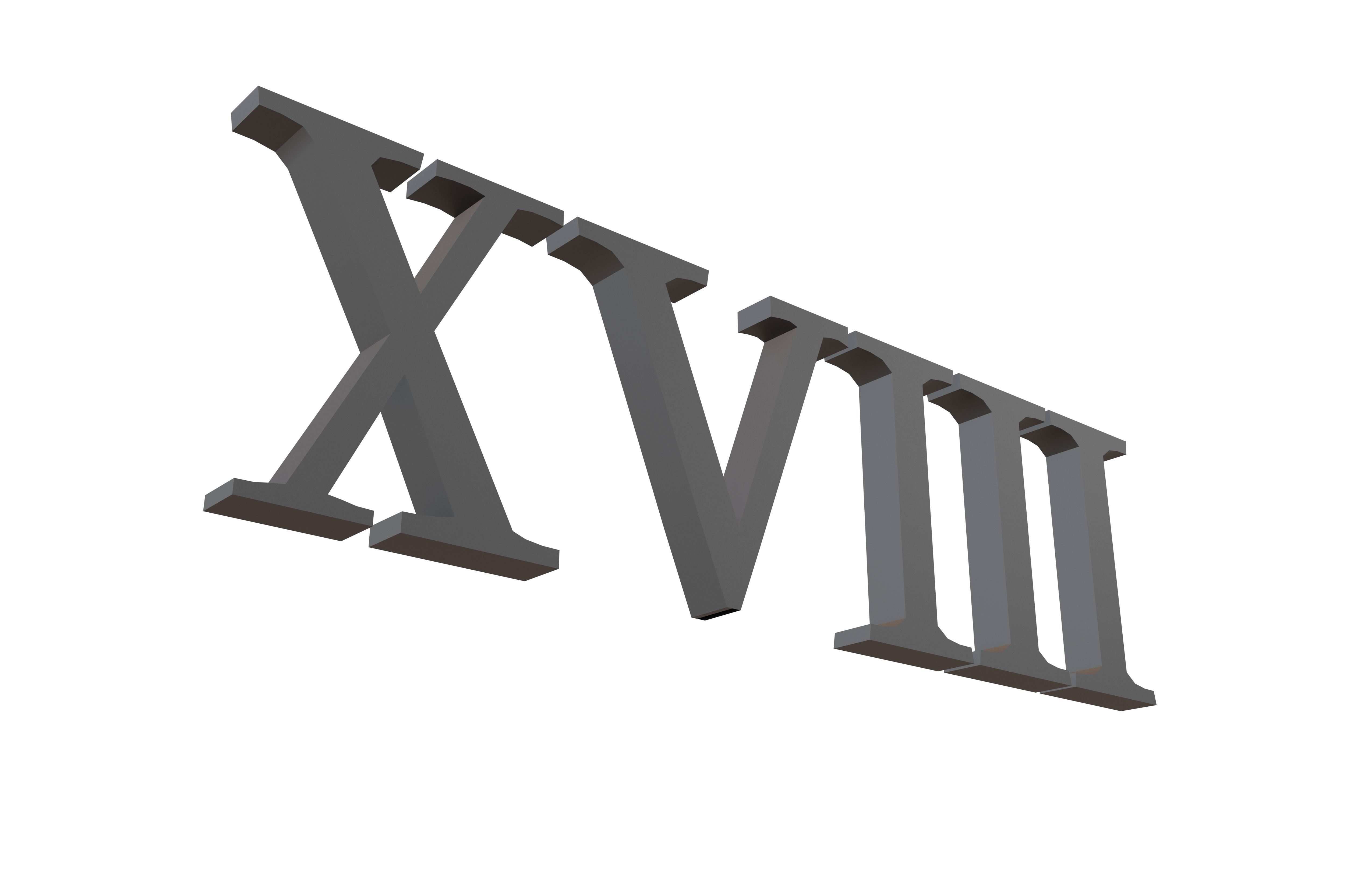 3D model Roman Numerals 18 v1 001 VR / AR / low-poly | CGTrader