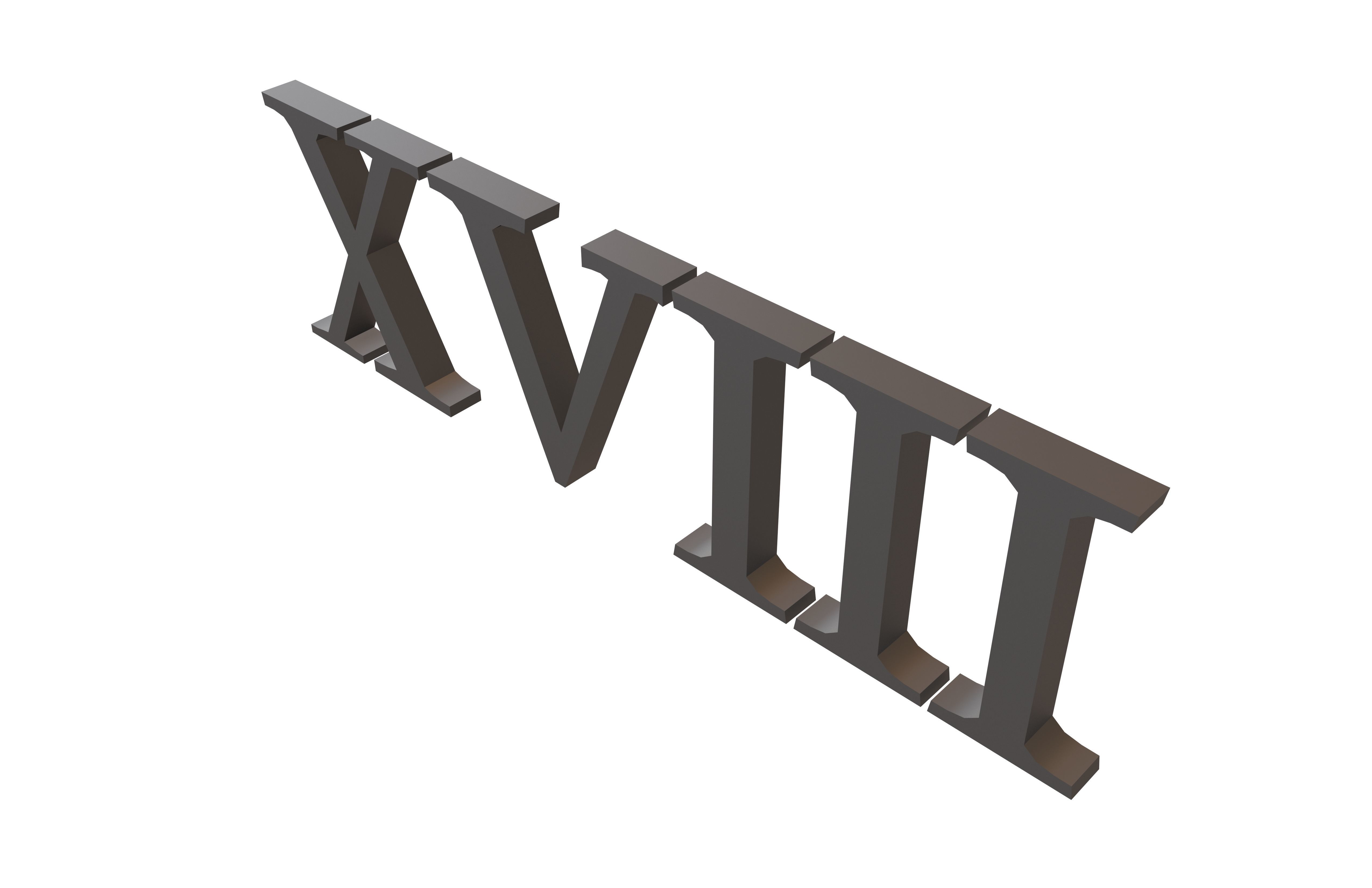 3D model Roman Numerals 18 v1 001 VR / AR / low-poly | CGTrader