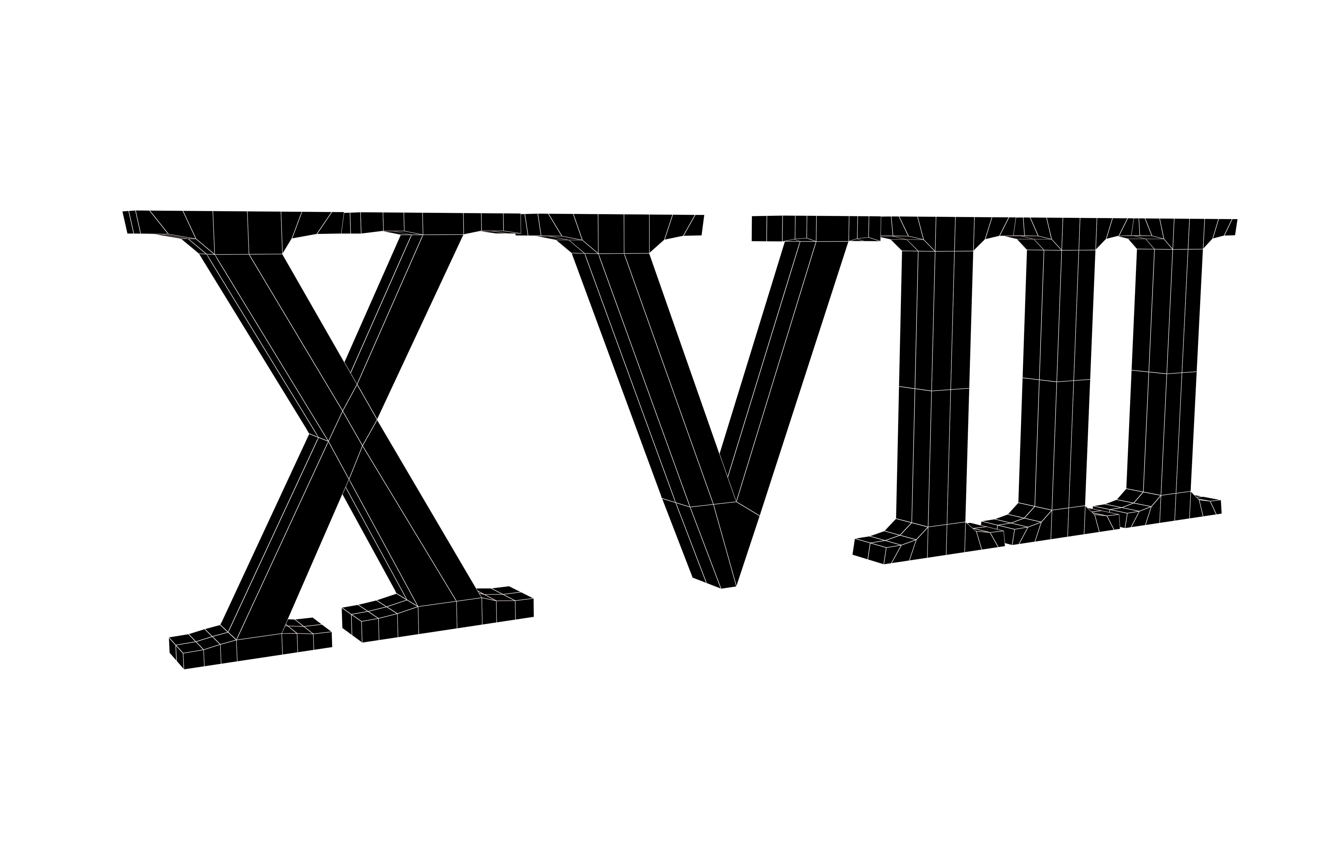 3D model Roman Numerals 18 v1 002 VR / AR / low-poly | CGTrader