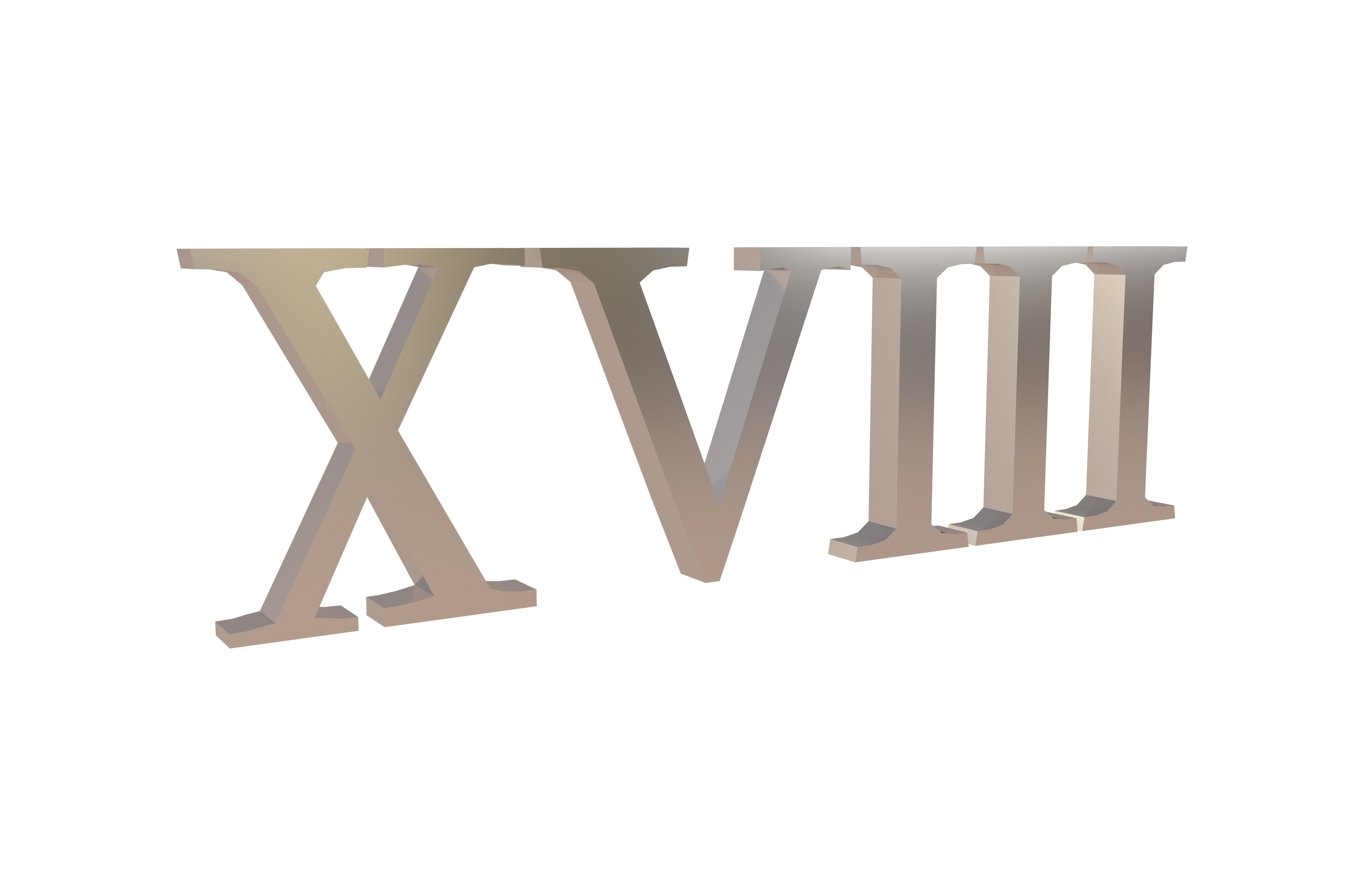 3D model Roman Numerals 18 v1 003 VR / AR / low-poly | CGTrader