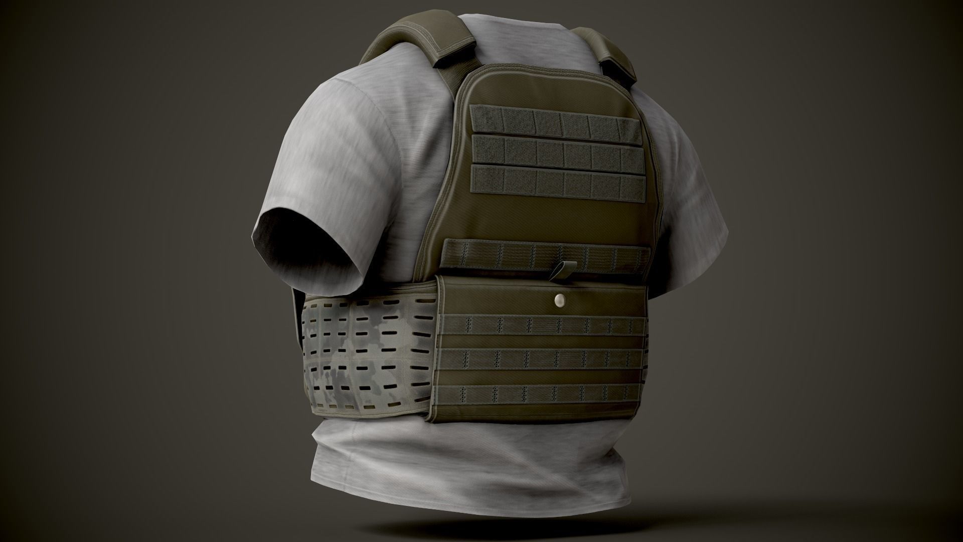 3D model Tactical Vest with T-shirt PBR Game Ready Low-poly 3D model VR ...