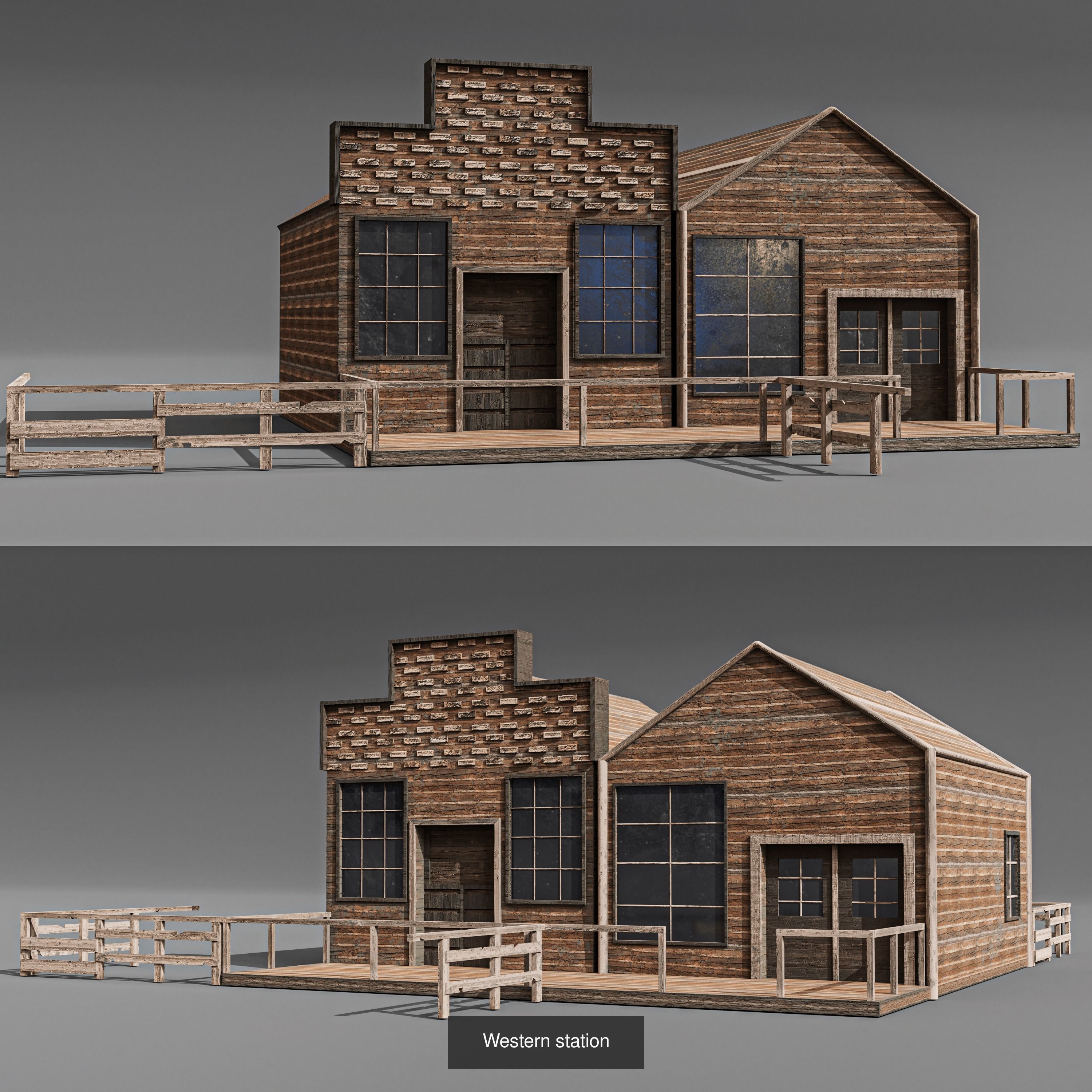 3D Model Collection WESTERN CITY KITBASH VR / AR / low-poly | CGTrader