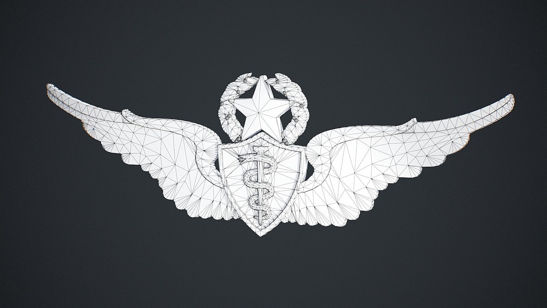 3D model Flight Surgeon Badge VR / AR / low-poly | CGTrader