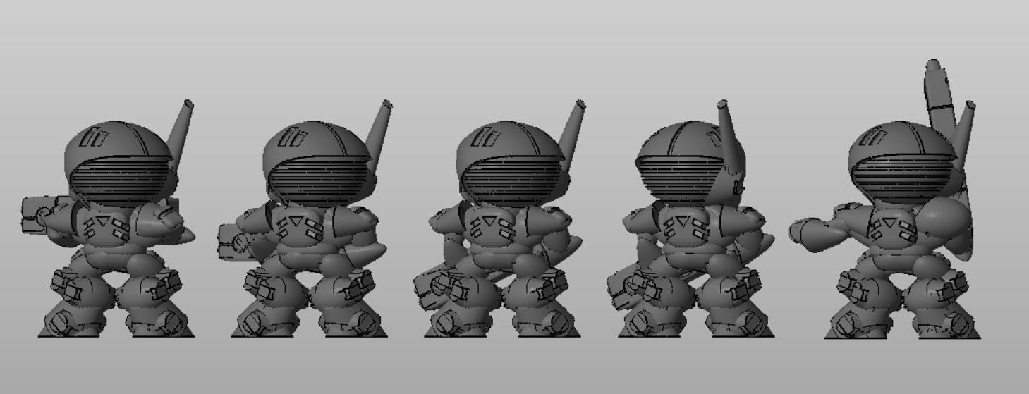 CHIBI-TECH SD - TCE ADHERENT SQUAD 3D model 3D printable | CGTrader