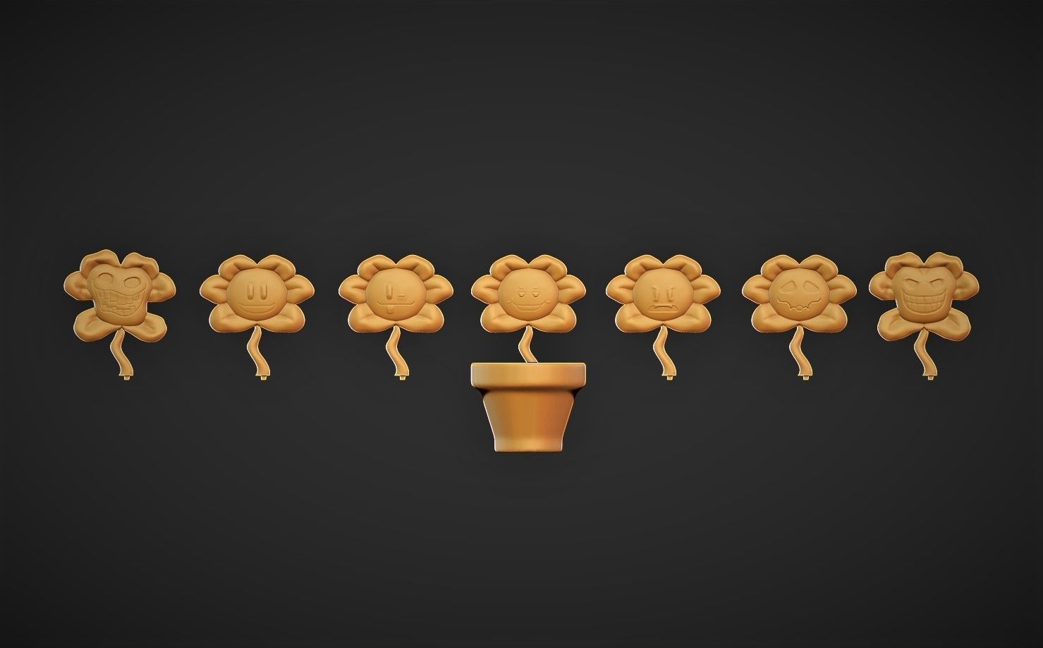 Flowey - Undertale 3D model 3D printable | CGTrader
