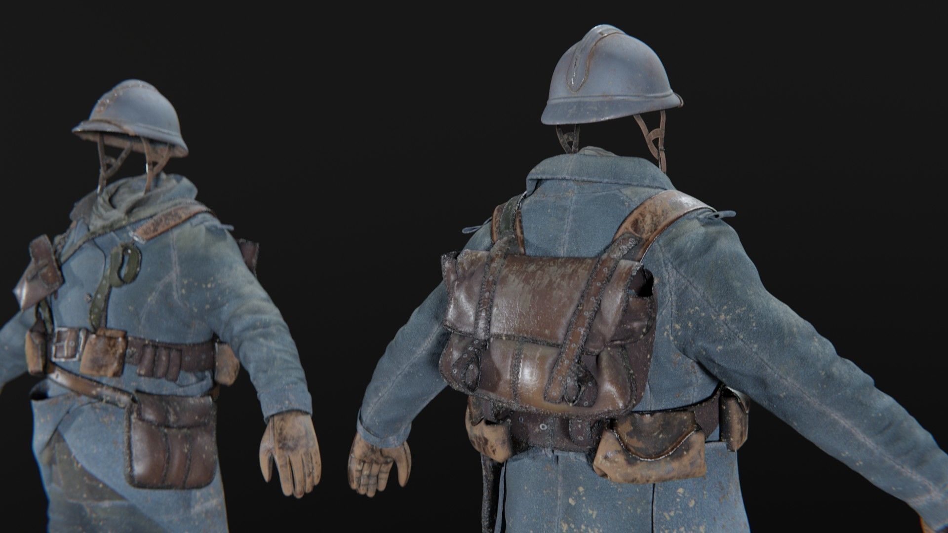 SOLDIER WWI French Rigged 3D model rigged | CGTrader