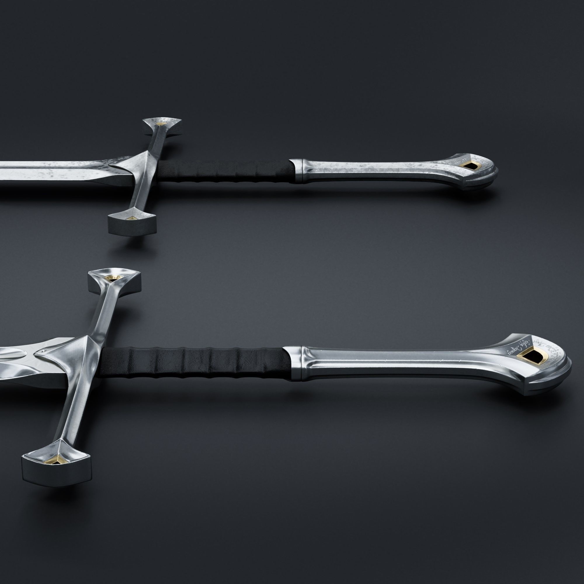 Aragorn sword plus bonus broken version model 3D model | CGTrader